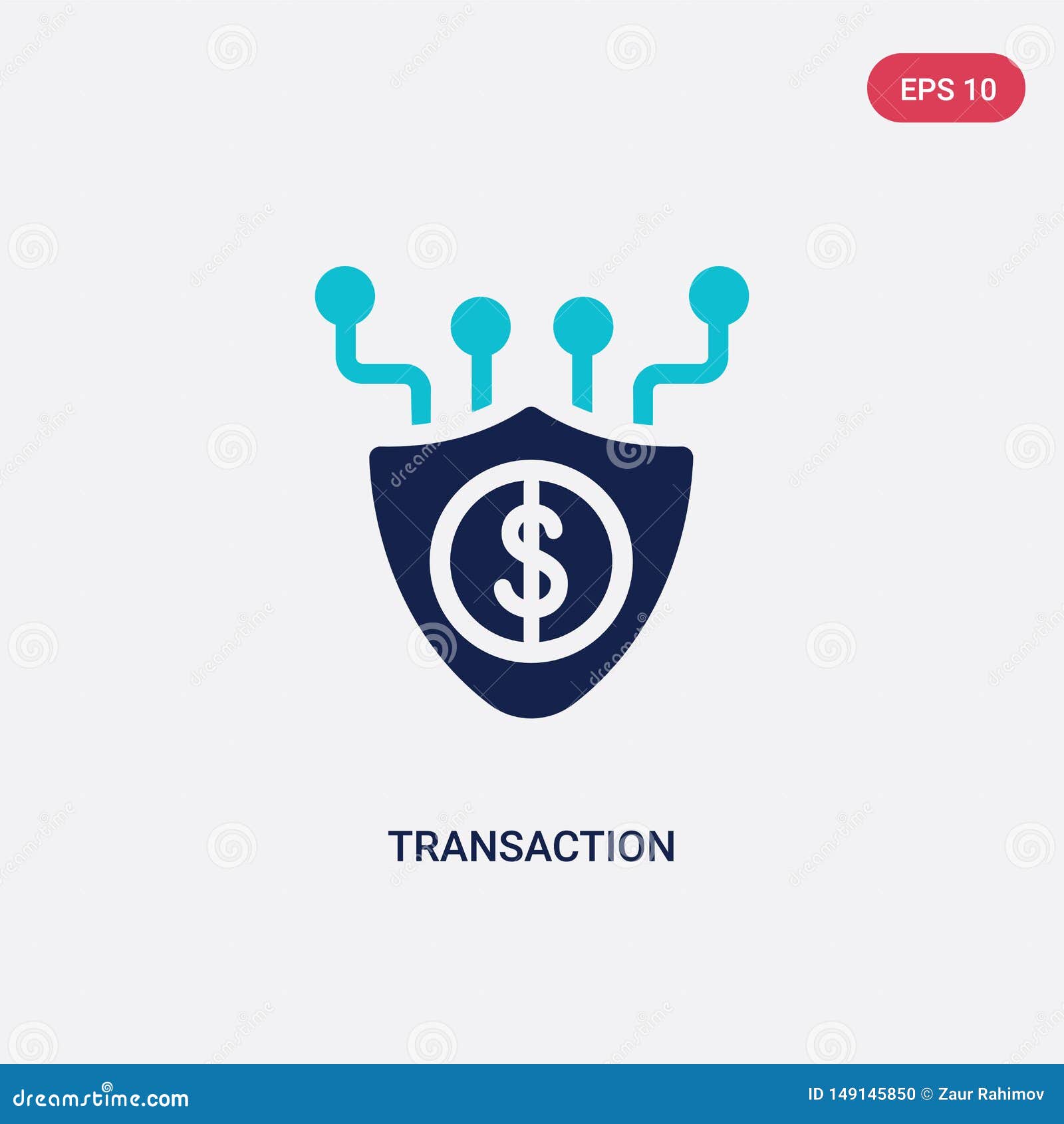 Two Color Transaction Vector Icon from Big Data Concept. Isolated Blue ...