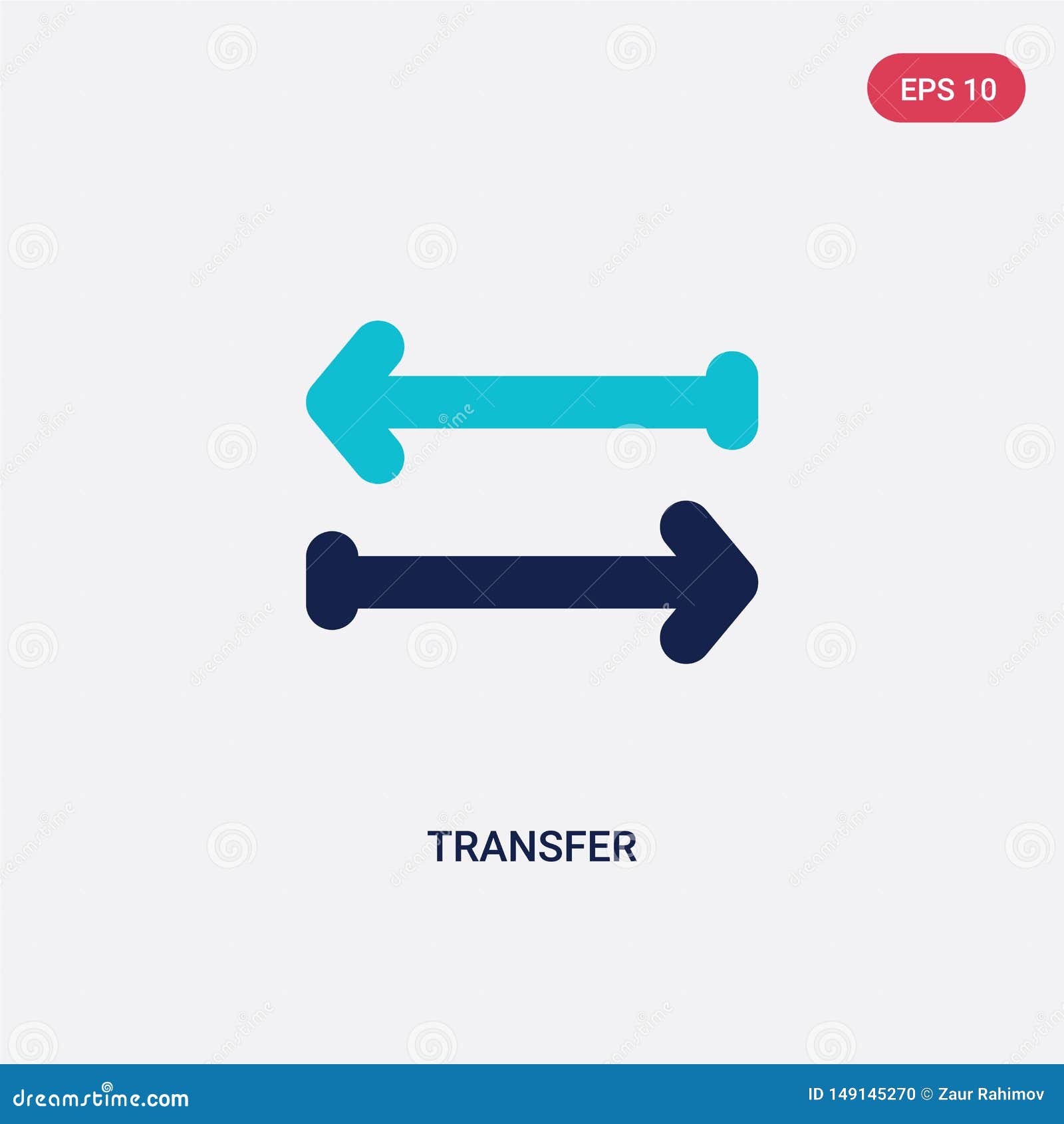 Two Color Transfer Vector Icon from Arrows 2 Concept. Isolated Blue ...