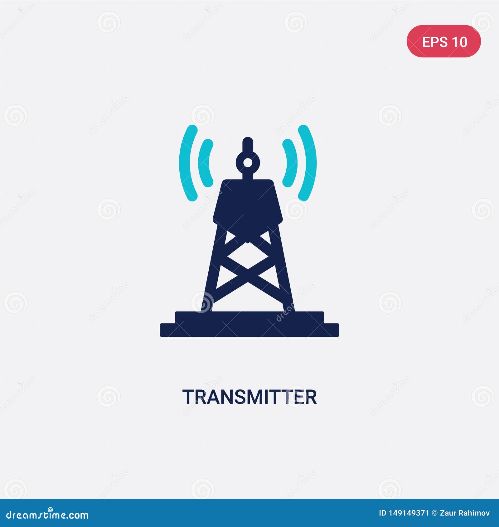 Two Color Transmitter Vector Icon from Communication Concept. Isolated ...