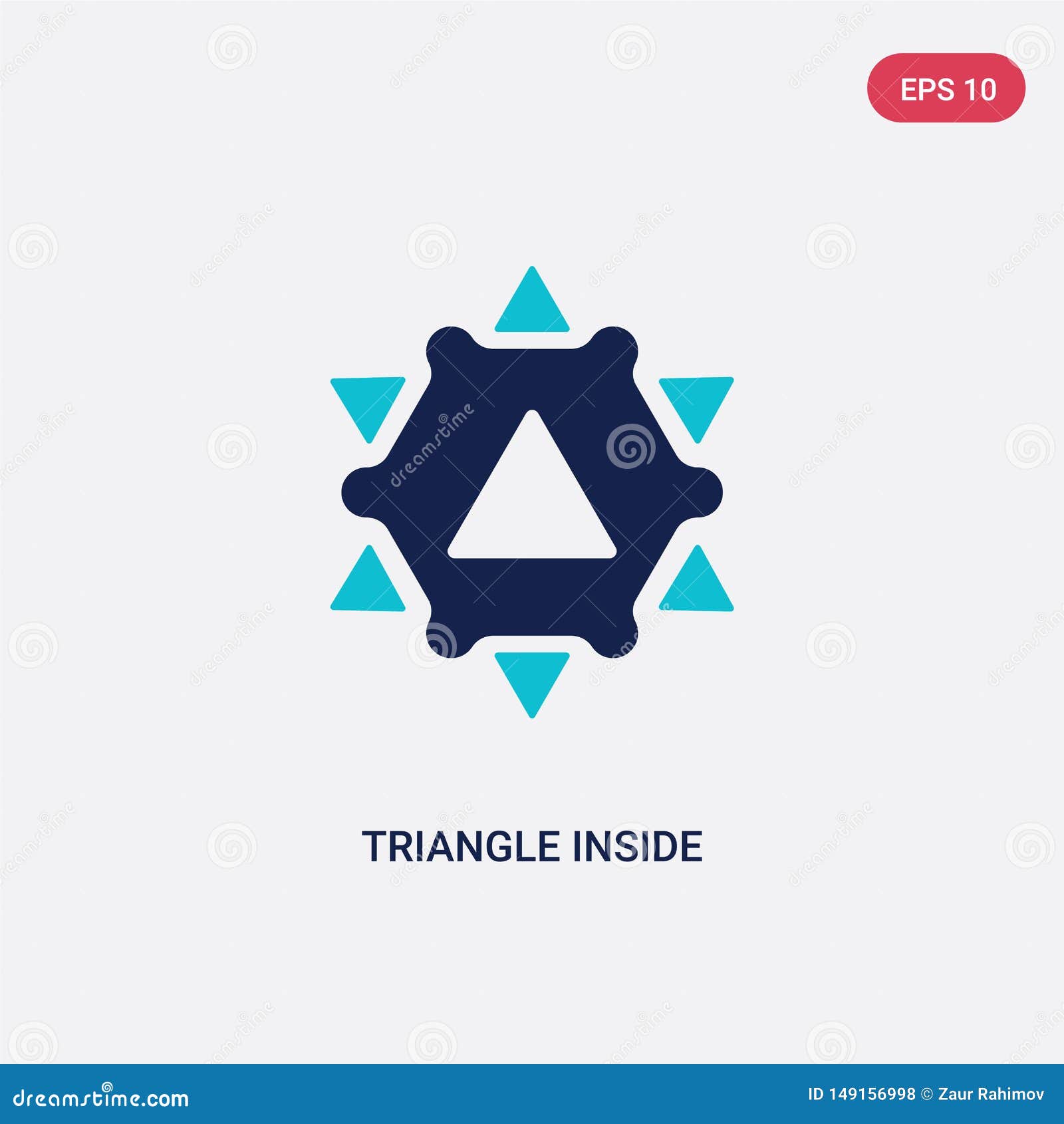 Two Color Triangle Inside Hexagon Vector Icon from Geometry Concept ...