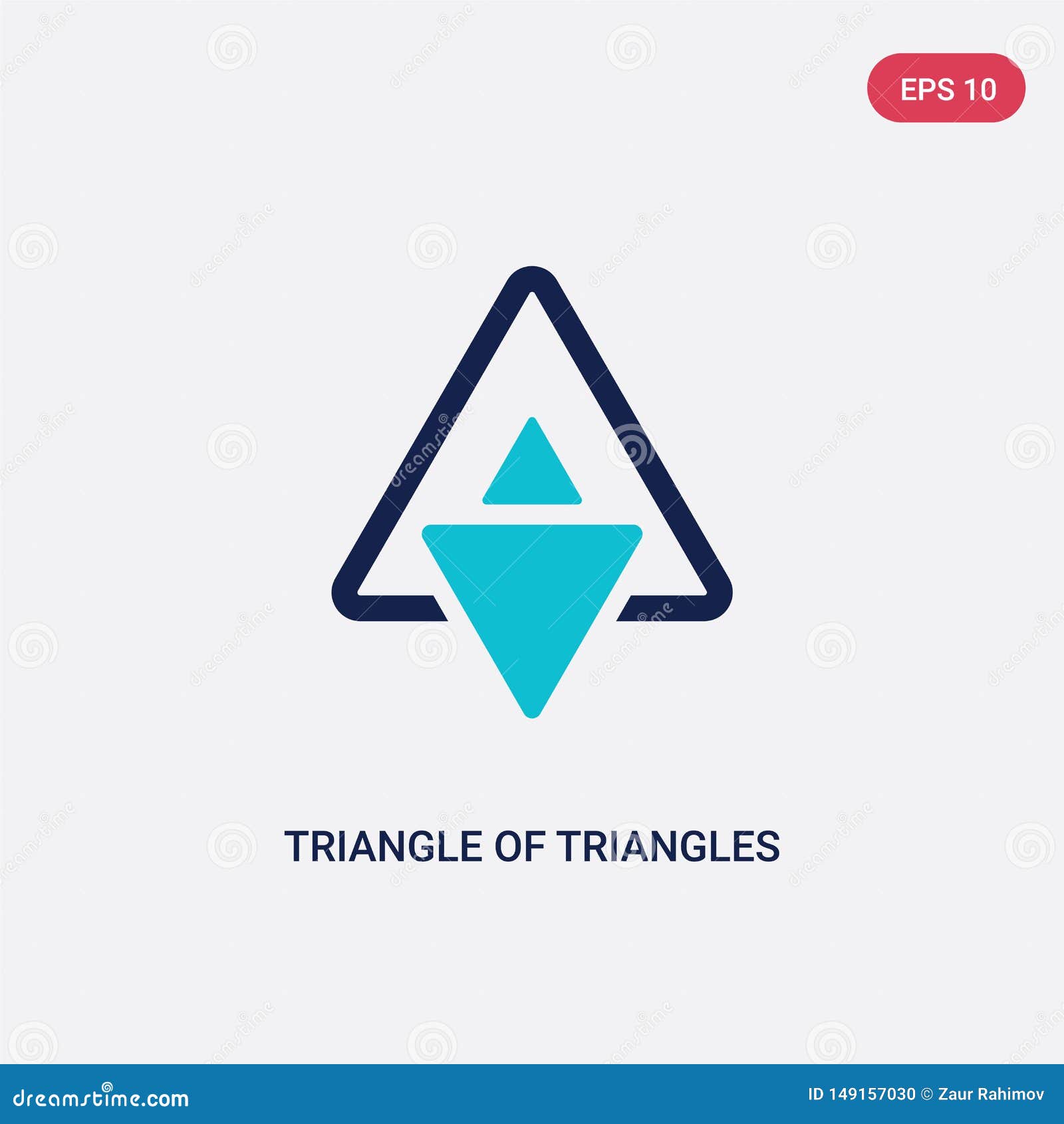 Two Color Triangle of Triangles Vector Icon from Geometry Concept ...