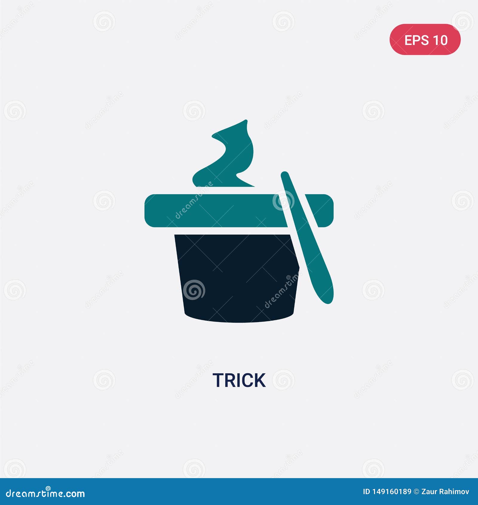 Two Color Trick Vector Icon from Magic Concept. Isolated Blue Trick ...