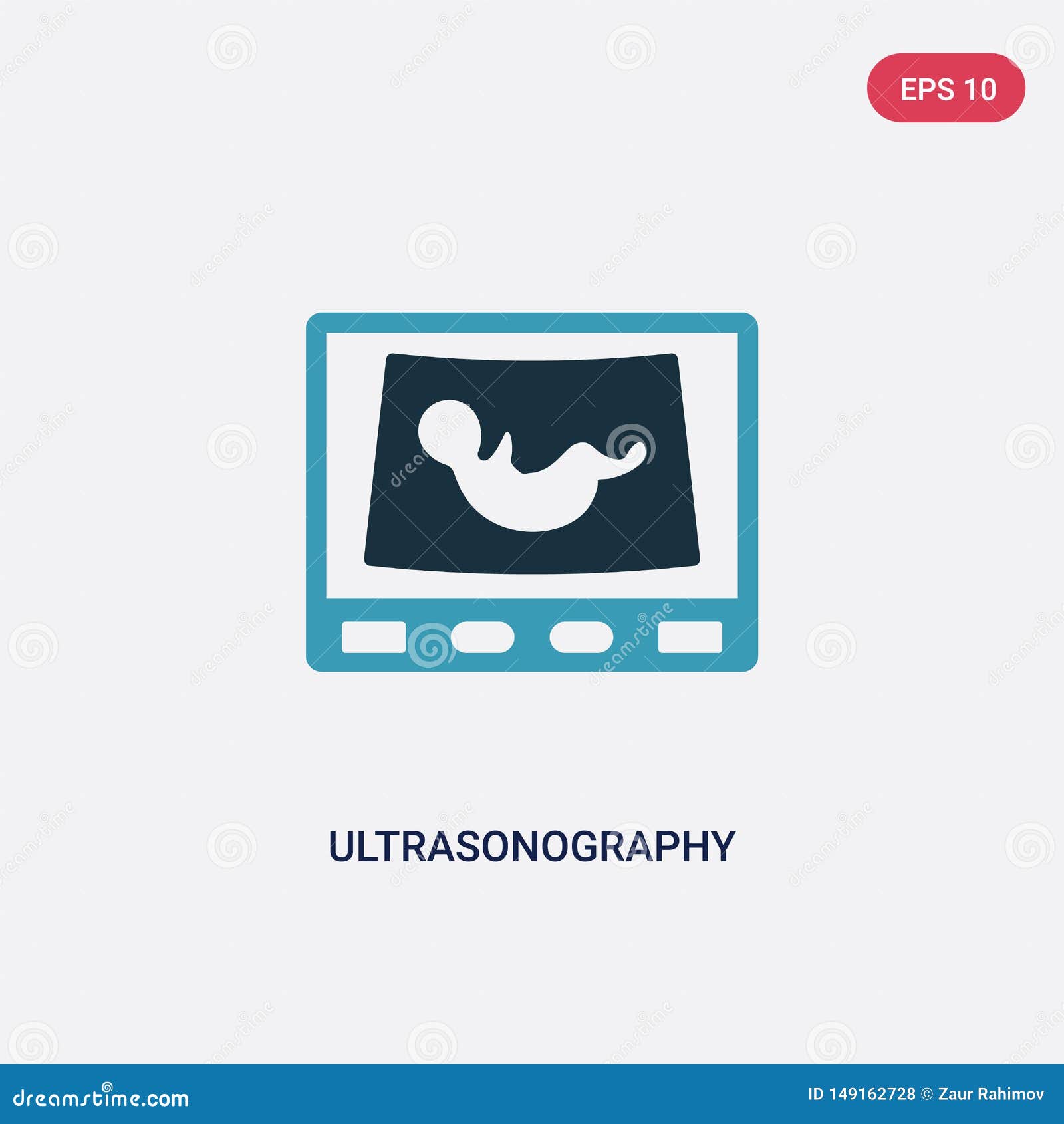 Ultrasonography Vector Icon On White Background. Flat Vector ... Ultrasonography Vector Icon On White Background. Flat Vector ...