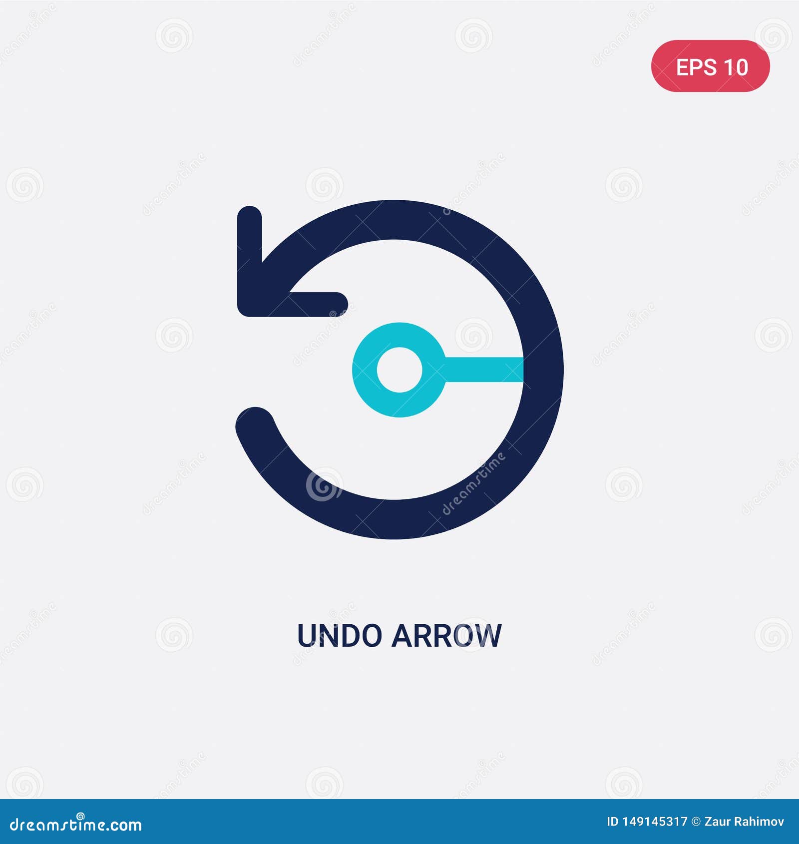 Two Color Undo Arrow Vector Icon from Arrows Concept. Isolated Blue ... Two Color Undo Arrow Vector Icon from Arrows Concept. Isolated Blue ...