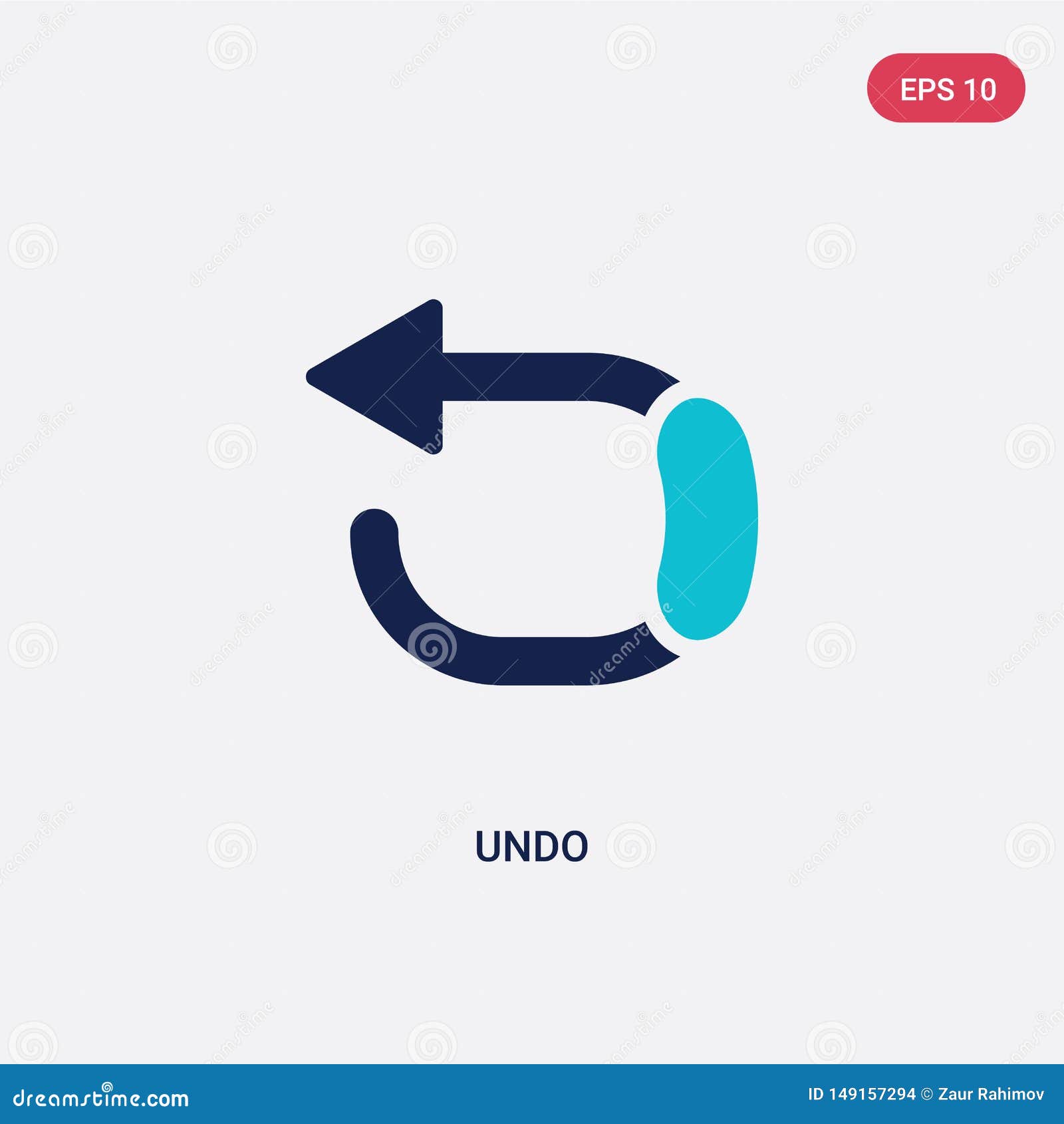 Two Color Undo Vector Icon from Geometry Concept. Isolated Blue Undo ...