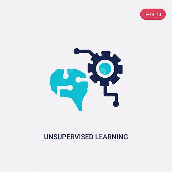 Two Color Unsupervised Learning Vector Icon from Artificial ...