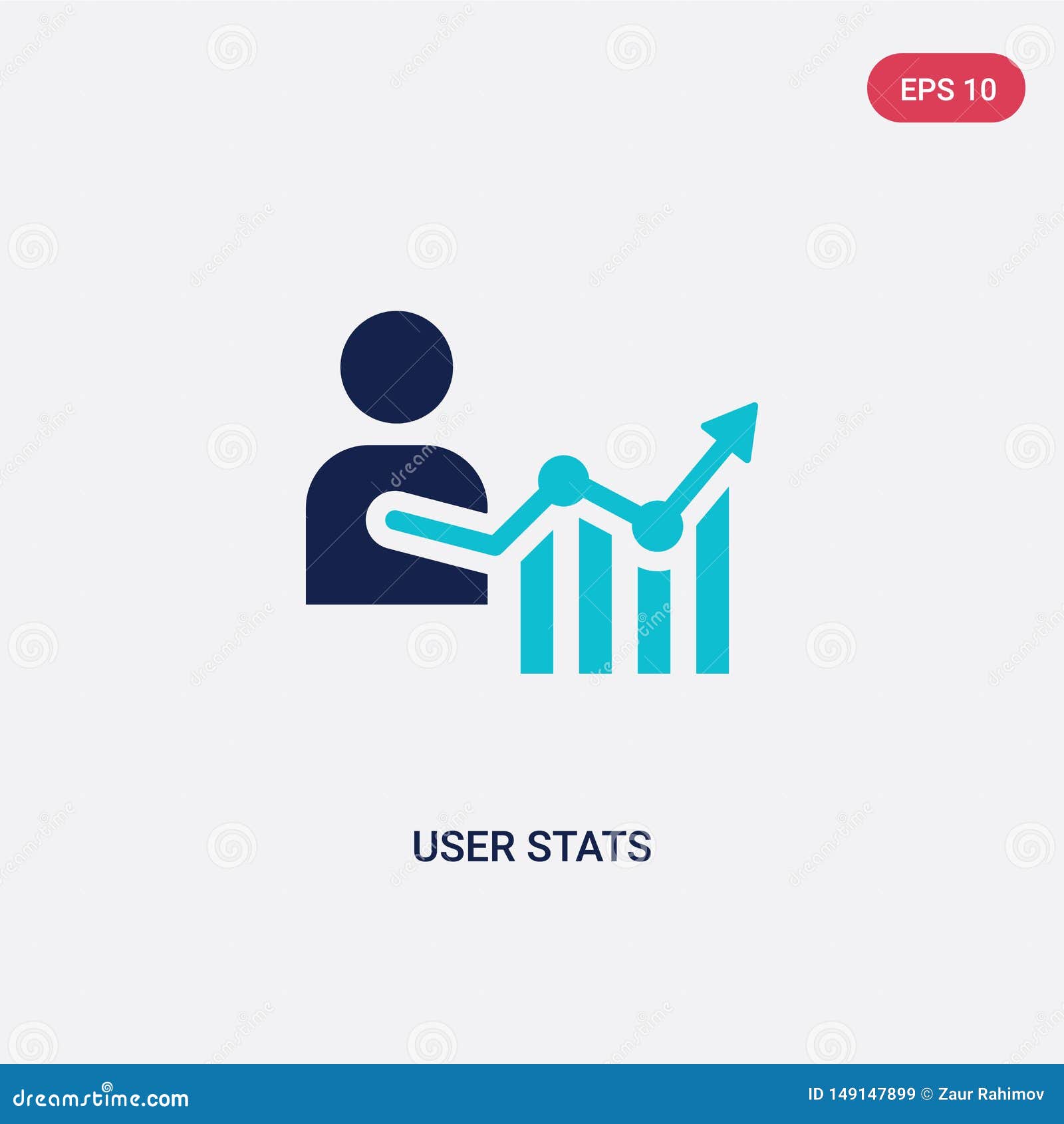 Two Color User Stats Vector Icon From Business And Analytics Concept ...