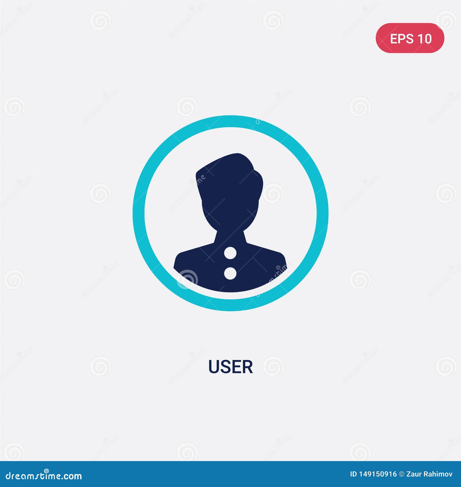 Two Color User Vector Icon from Customer Service Concept. Isolated Blue ...