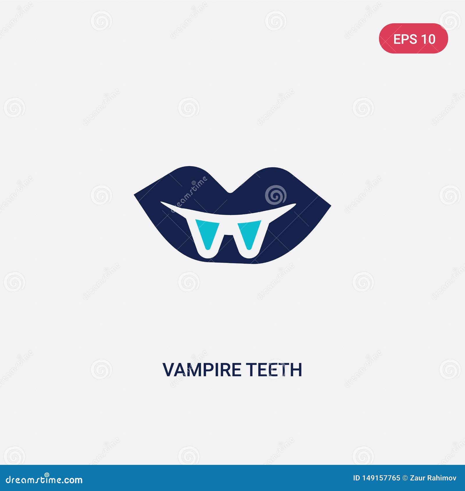 Two Color Vampire Teeth Vector Icon from Halloween Concept. Isolated ...