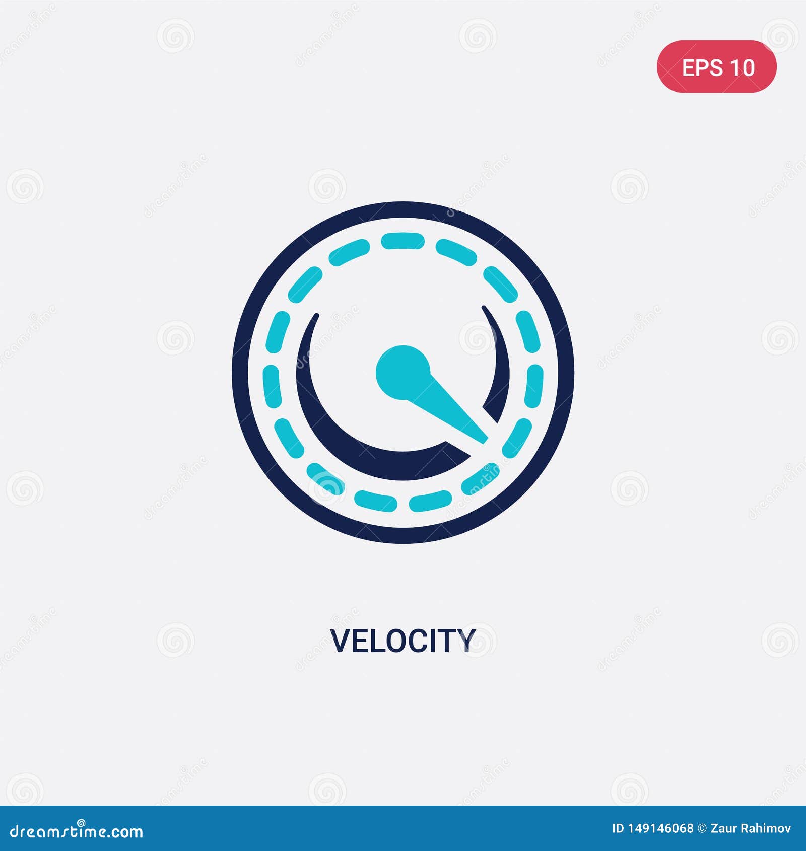 Two Color Velocity Vector Icon from Big Data Concept. Isolated Blue ...