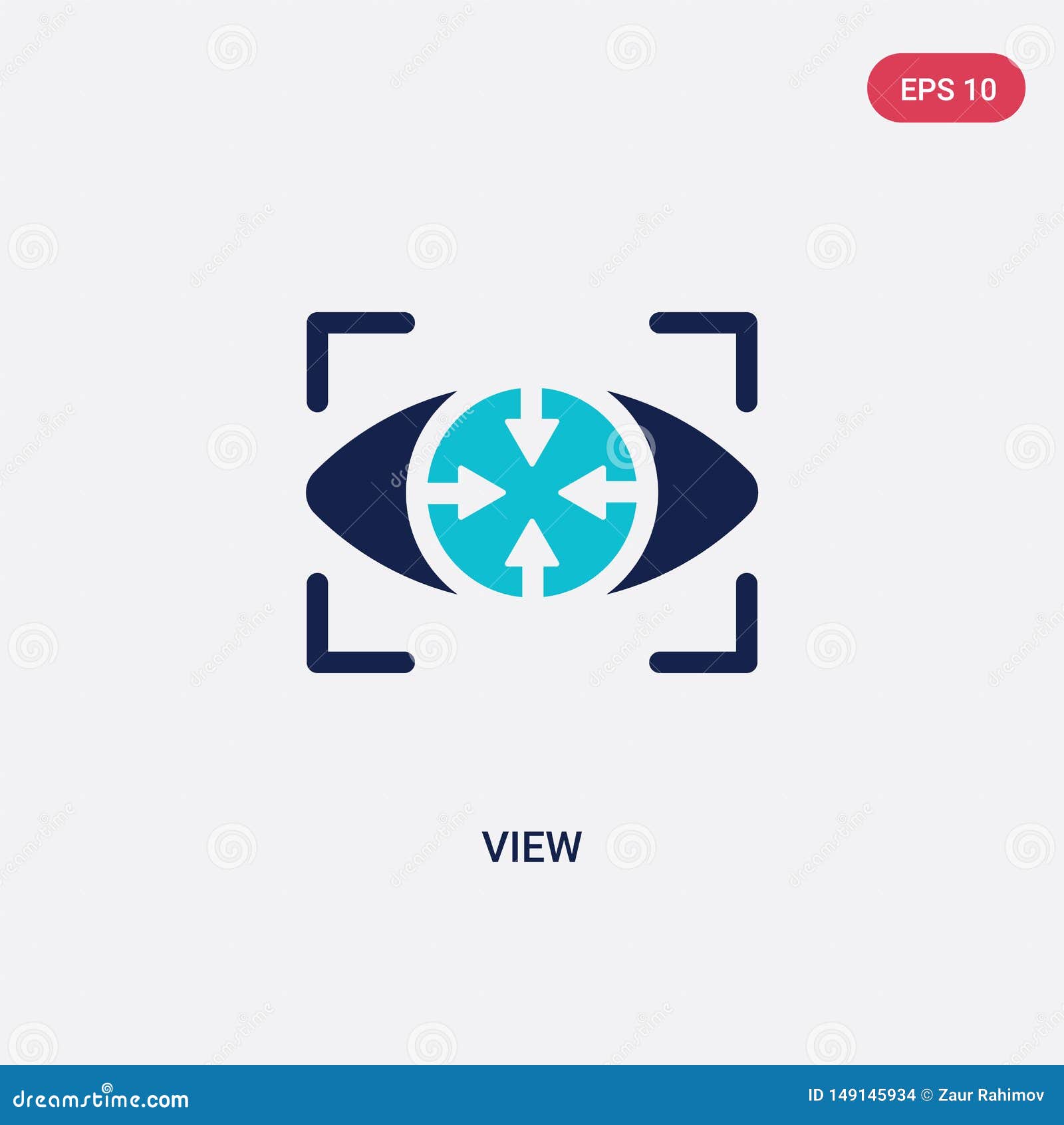 Two Color View Vector Icon from Big Data Concept. Isolated Blue View ...