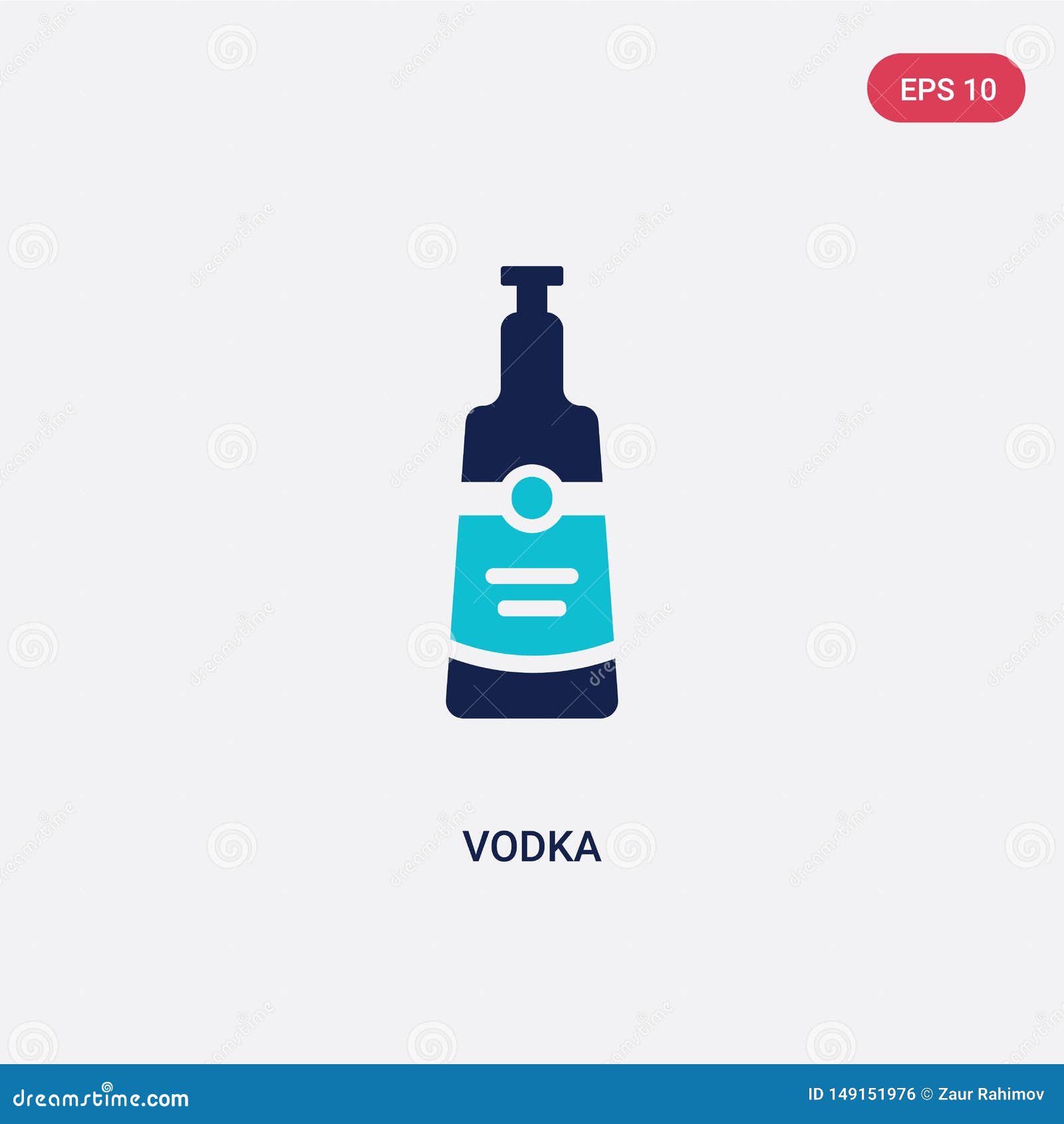 Two Color Vodka Vector Icon from Drinks Concept. Isolated Blue Vodka ...