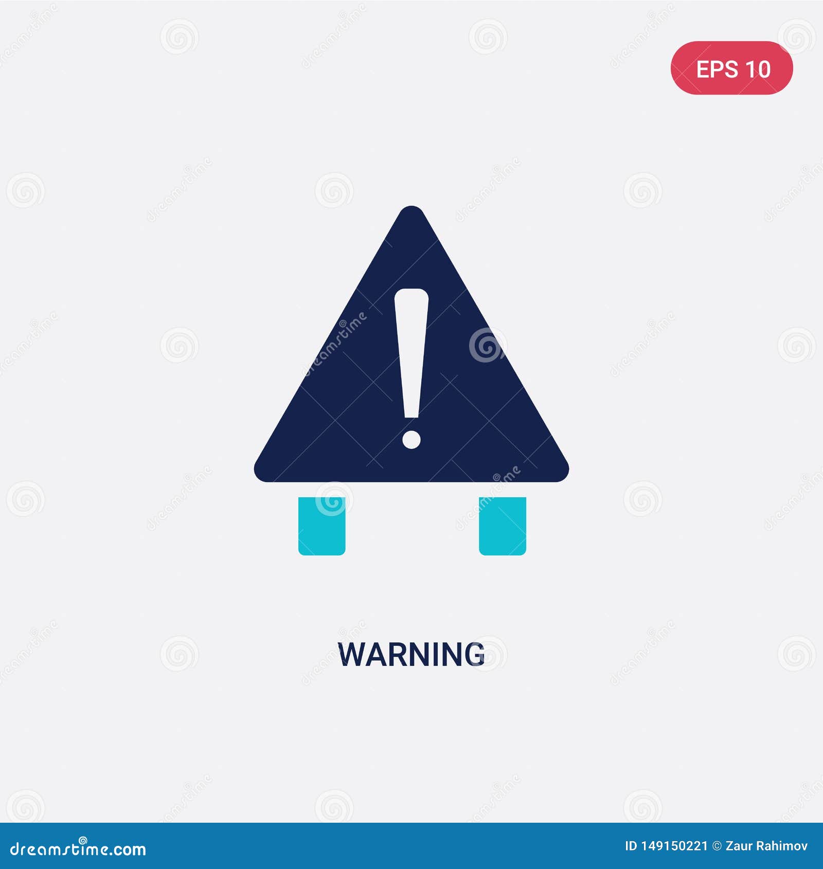 Two Color Warning Vector Icon from Tools Concept. Isolated Blue Warning ...