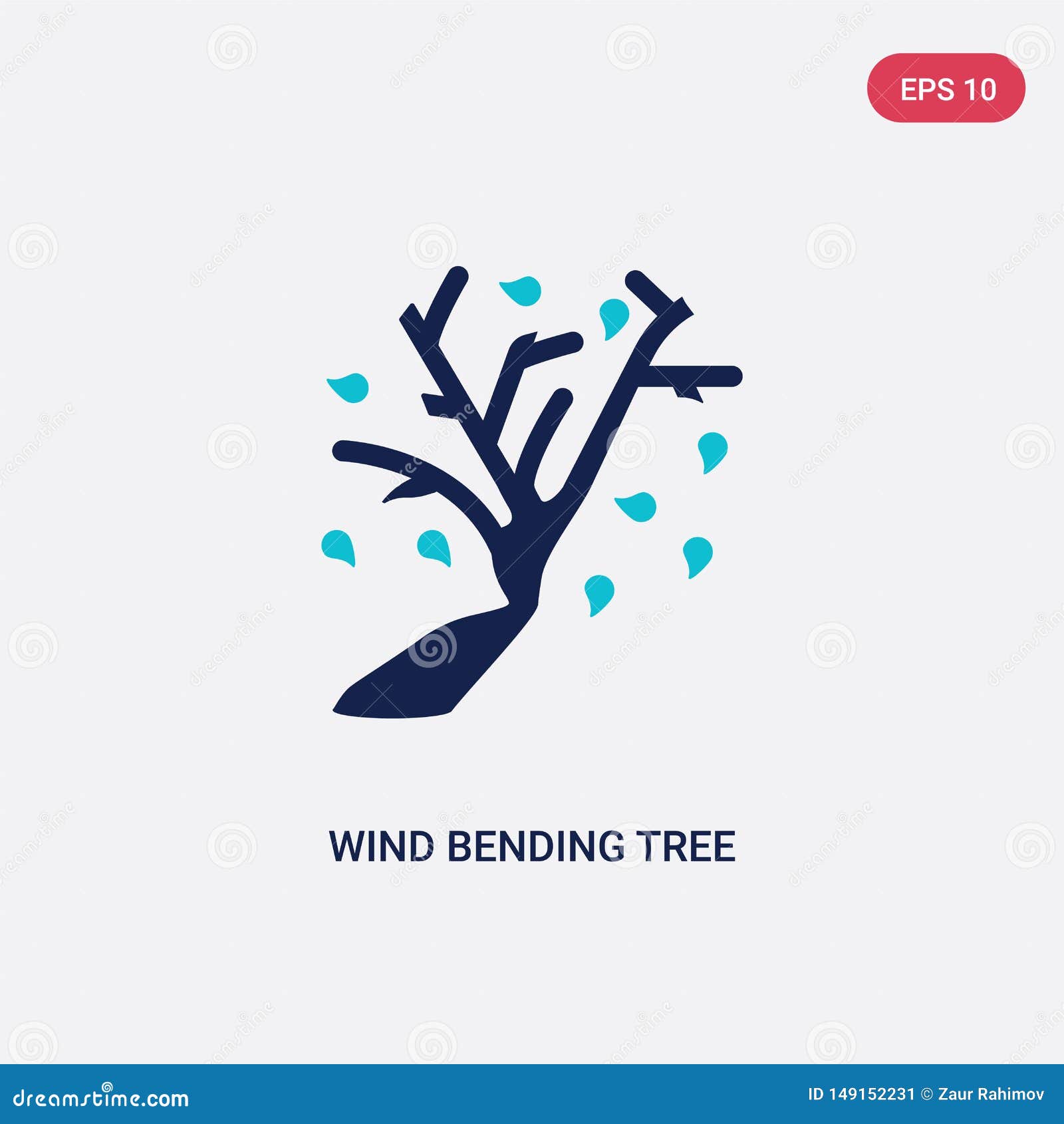 Wind Bending Tree Concept Vector Linear Icon Isolated On Transparent ...