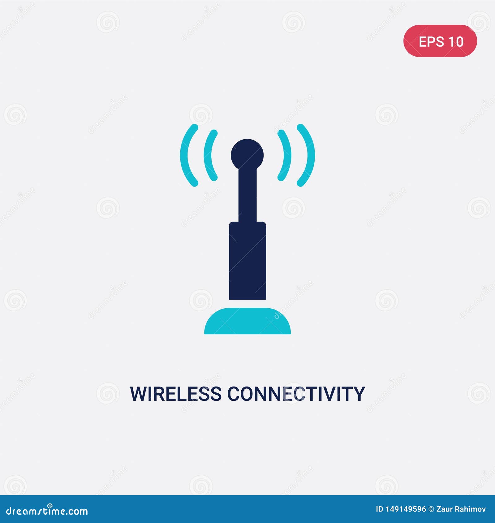 Two Color Wireless Connectivity Vector Icon from Computer Concept ...