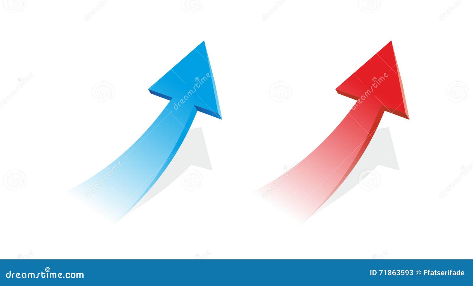 Two colored arrows stock illustration. Illustration of arrows - 71863593