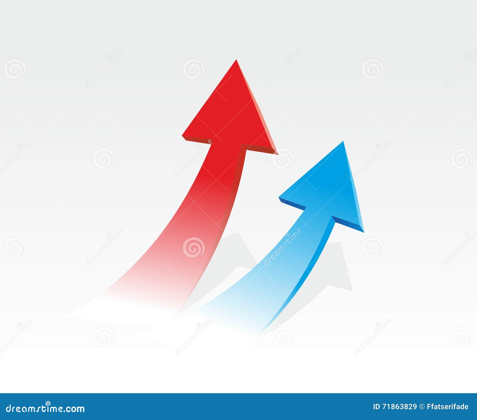 Two colored arrows stock illustration. Illustration of arrows - 71863829