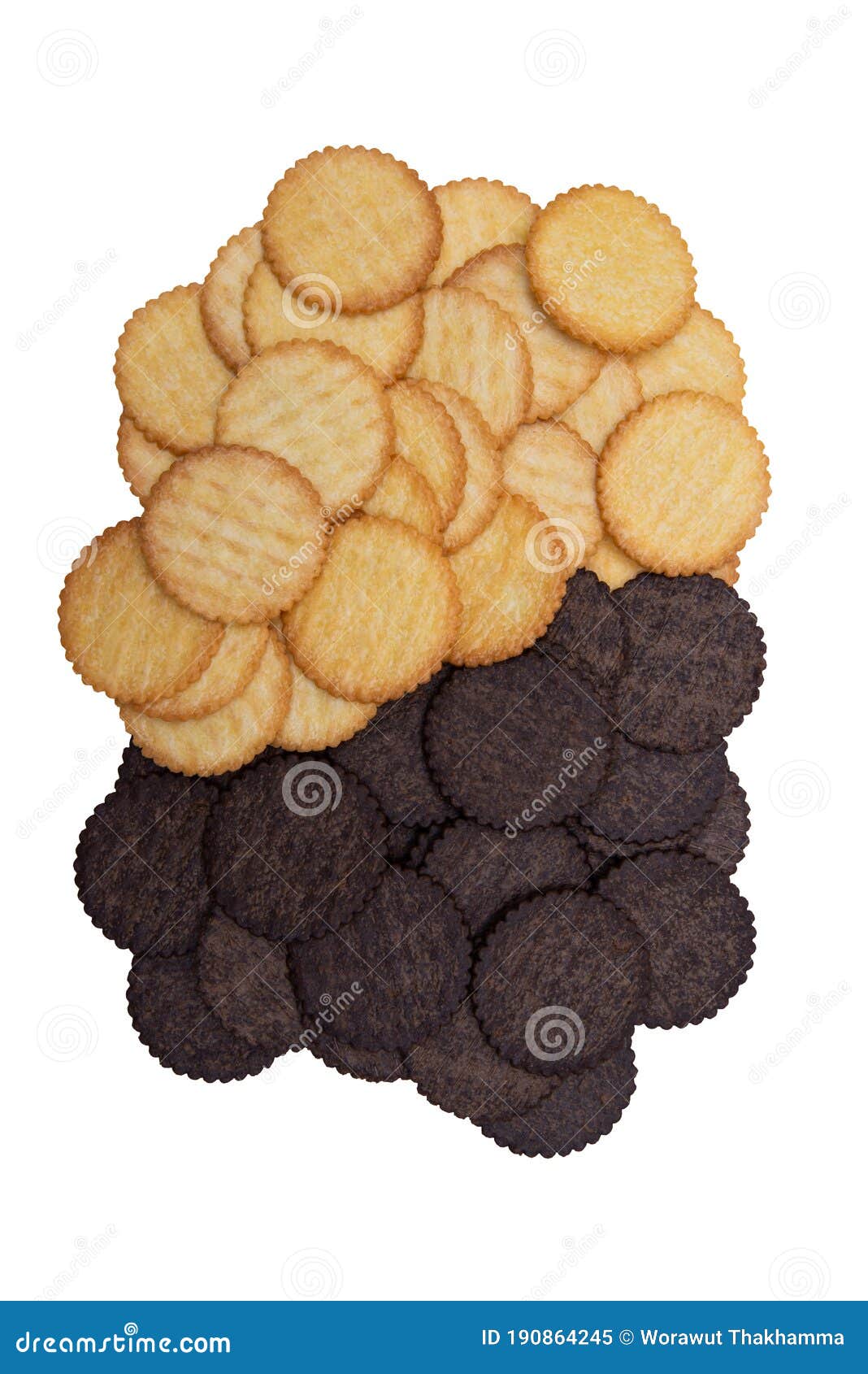 Two Colored Biscuits on a White Background. Stock Image - Image of ...