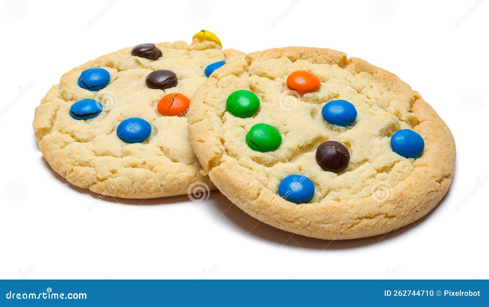Two Colored Chocolate Chip Cookies Stock Photo - Image of chip, treat ...