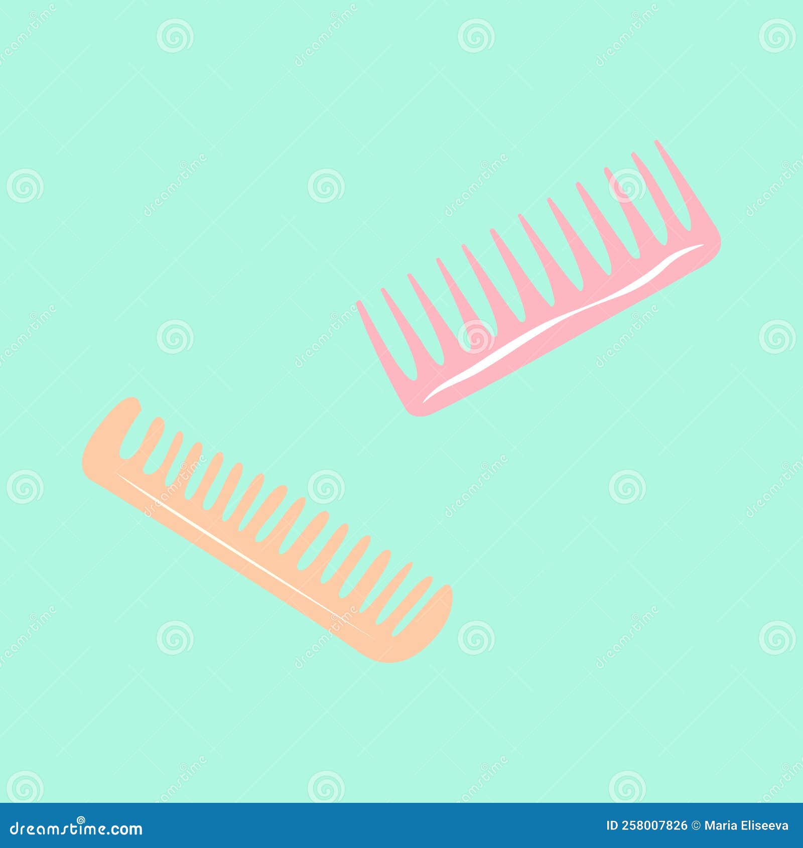 Two Colored Combs. Doodle Style Stock Vector - Illustration of tube ...
