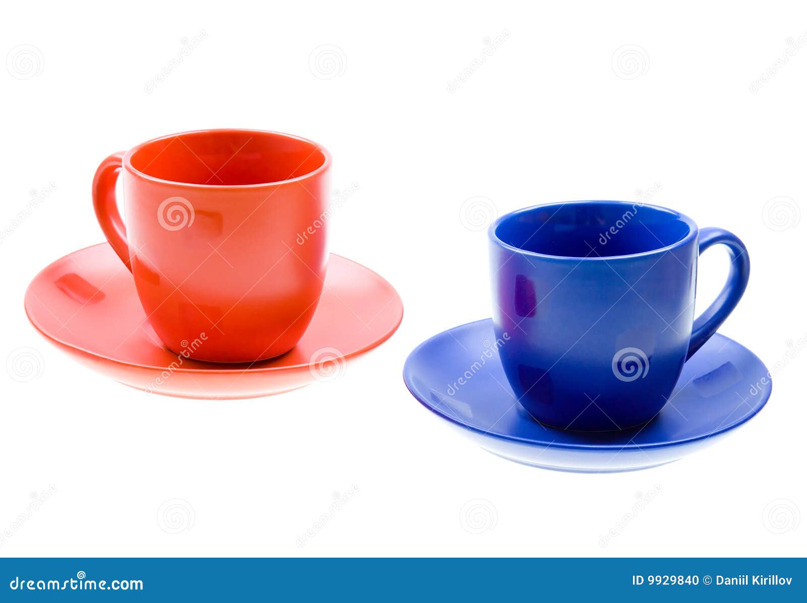 Two Colored Cup Isolated on White Stock Photo - Image of cover, card ...