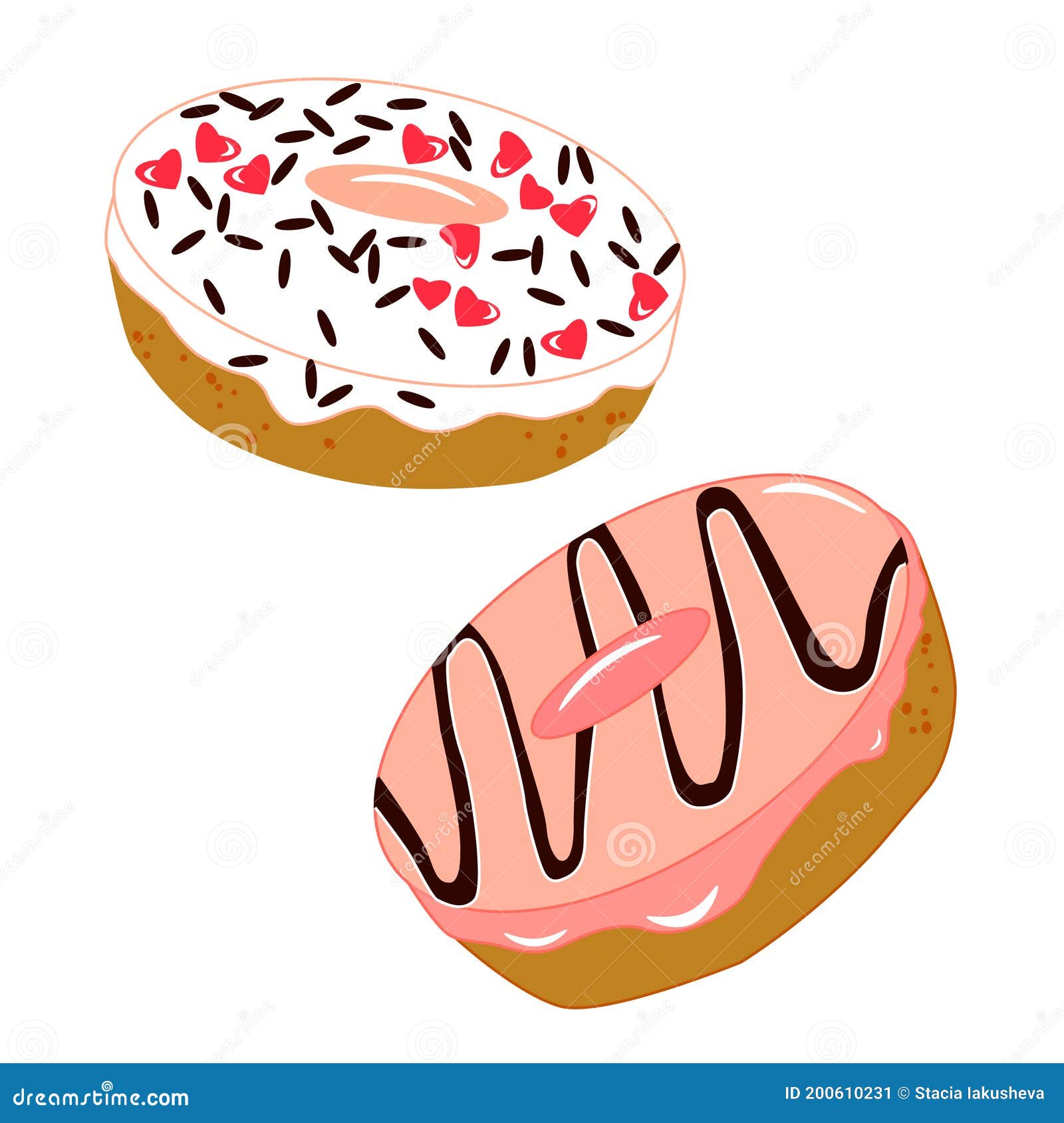 Two Colored Donuts Vector Icons Stock Illustration - Illustration of ...