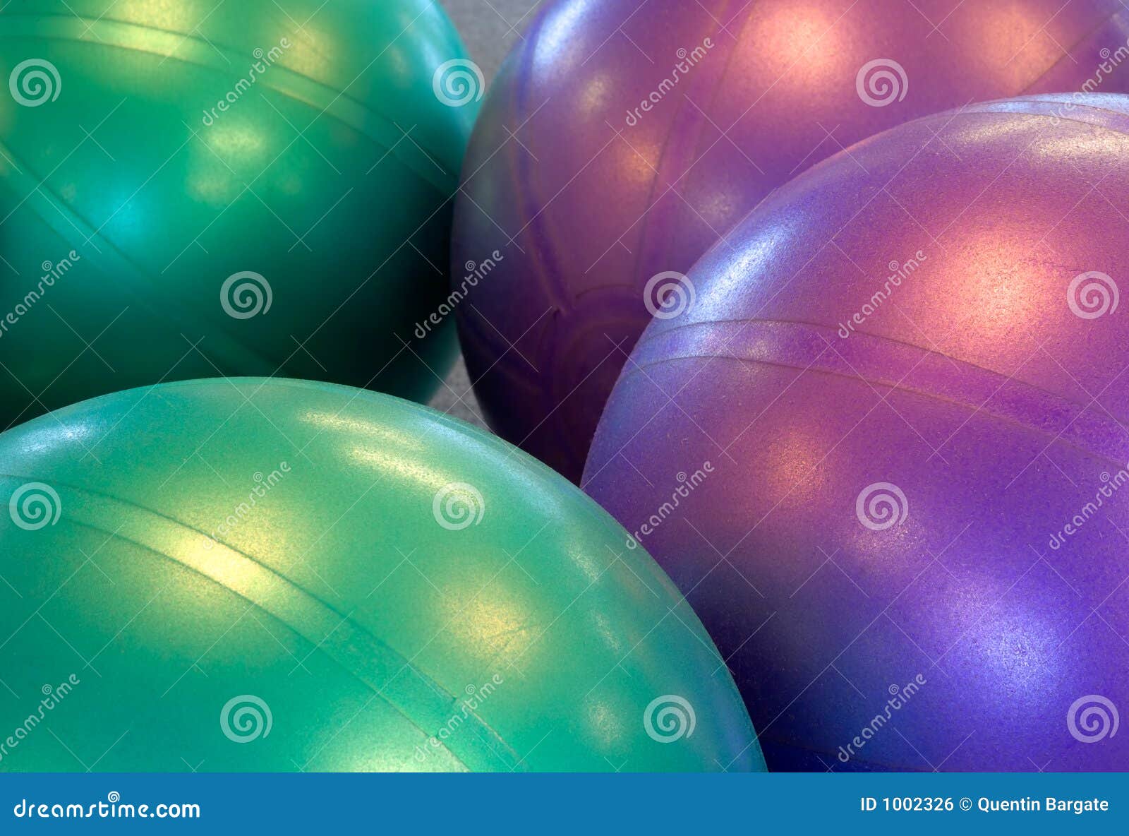 Two colored exercise balls stock photo. Image of reflection - 1002326