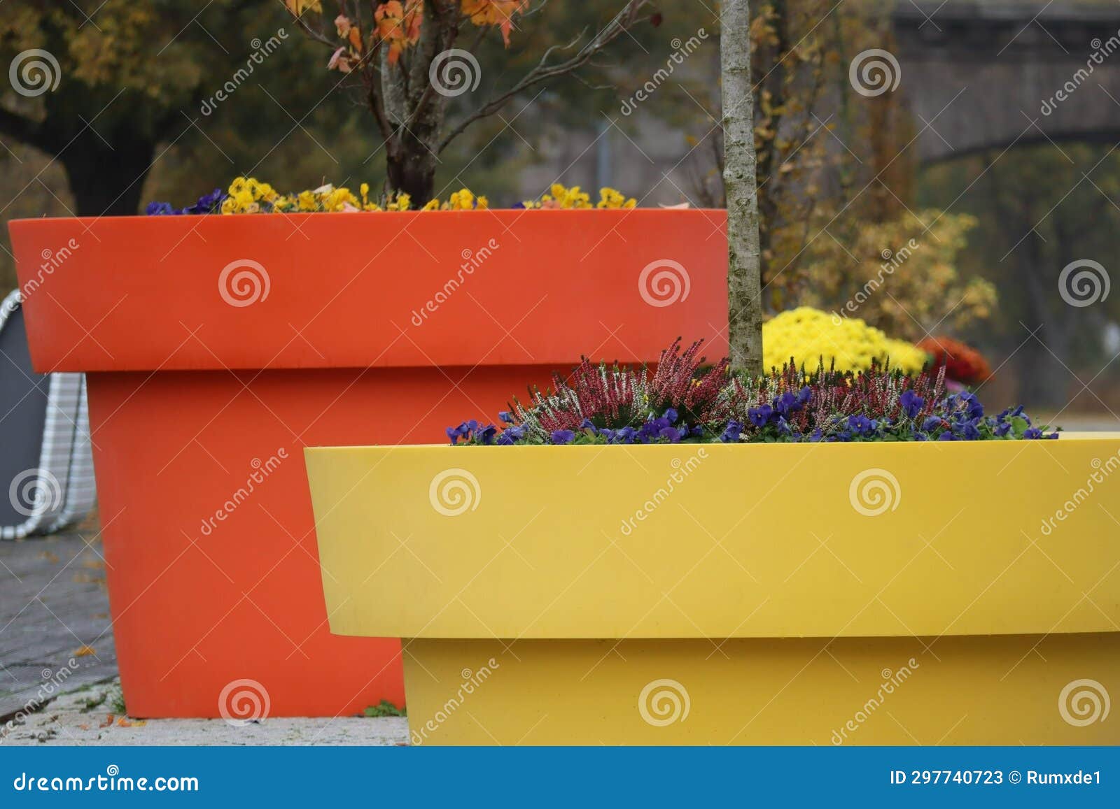 Colored Flower pots stock image. Image of modern, pots - 297740723
