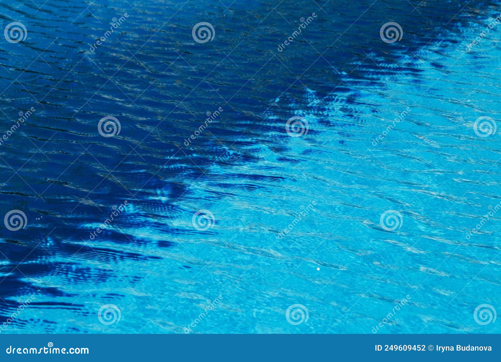 Two Colored Light and Dark Blue Water with Ripples and Sunny ...