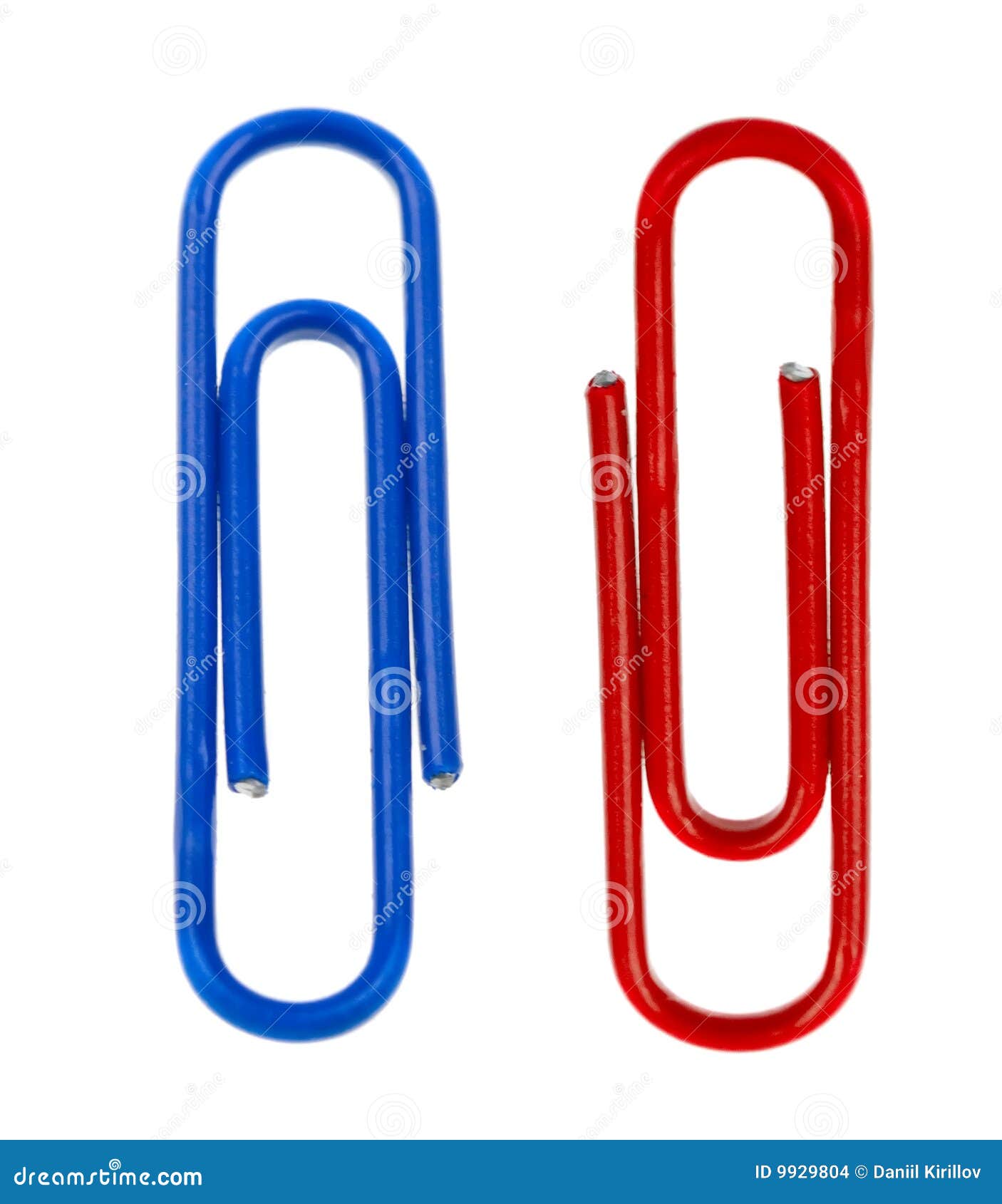 Two Colored Paper Clips Isolated on White Stock Photo - Image of ...