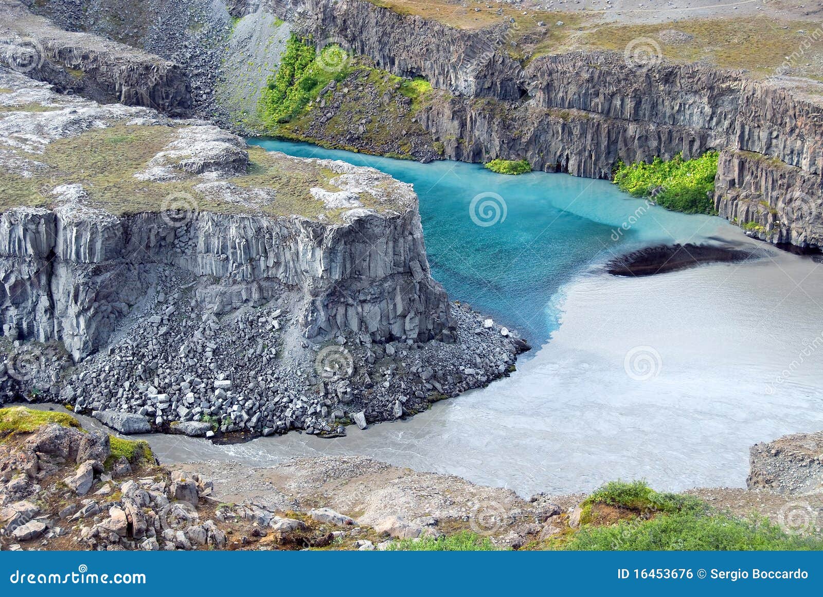 Two-colored river Gulfoss stock photo. Image of travel - 16453676