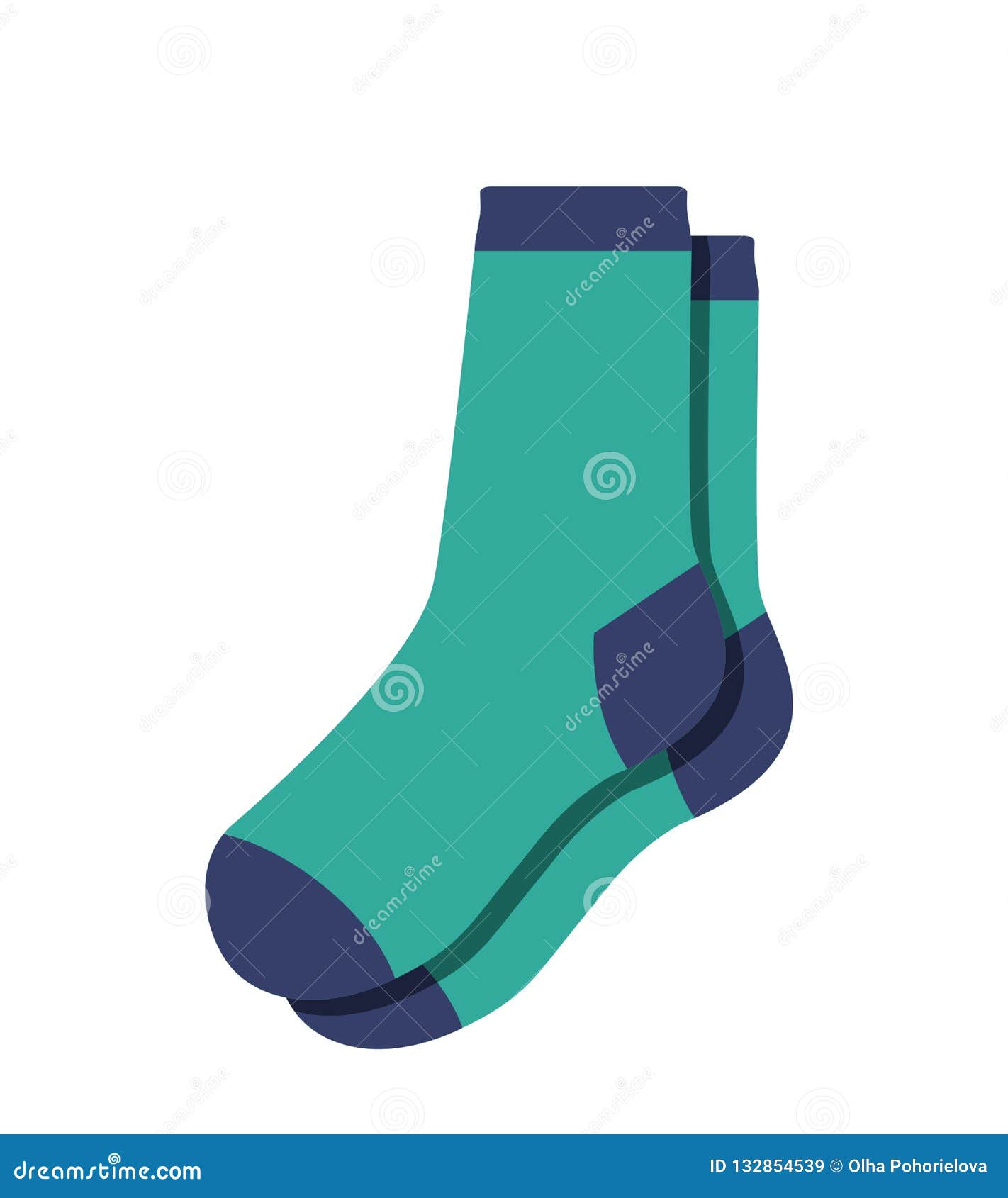 Two Colored Socks. Flat Vector Illustration Isolated on White ...