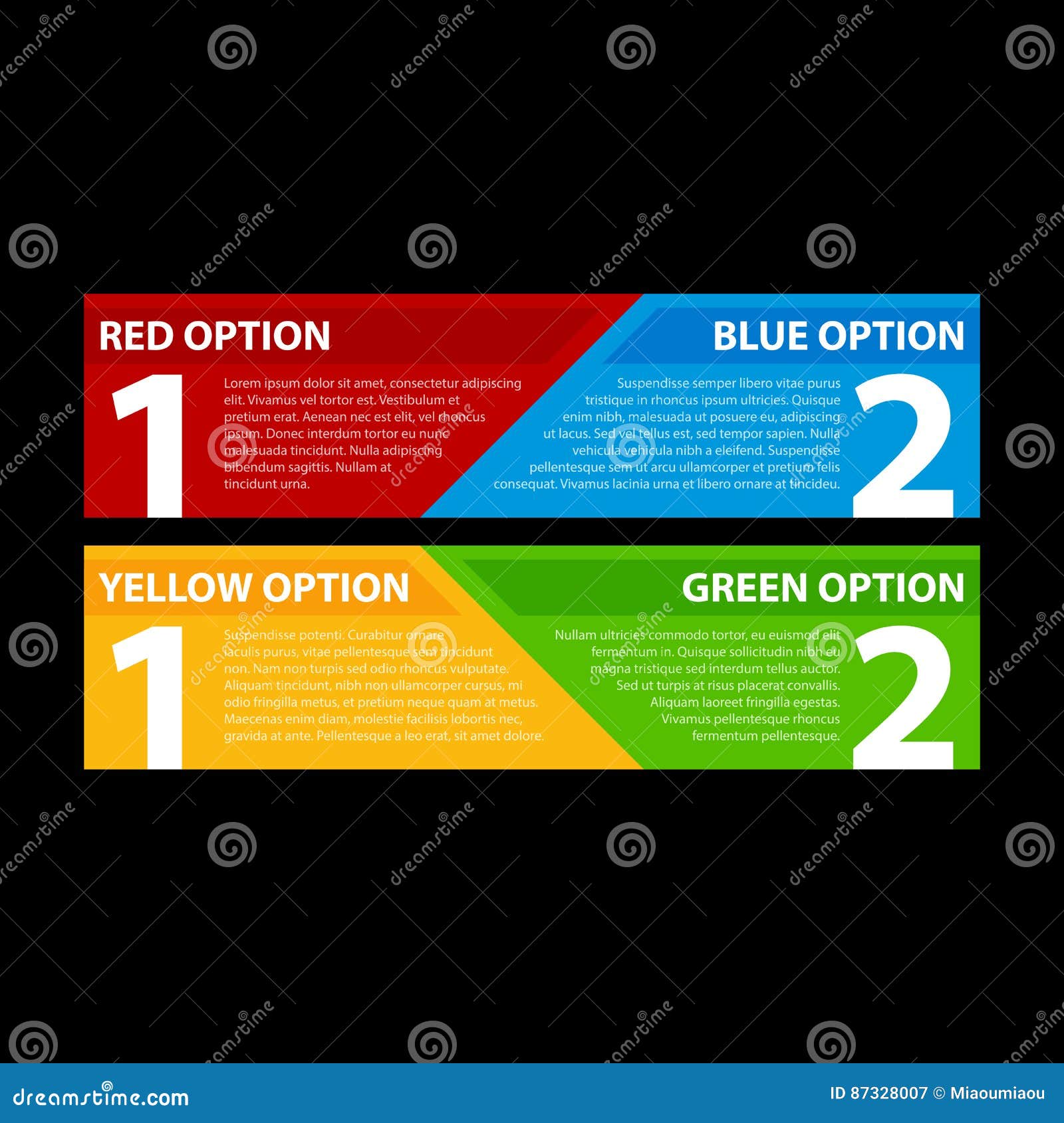 Two Colorful Banners, Combining Two Options or Two Points of View Stock ...