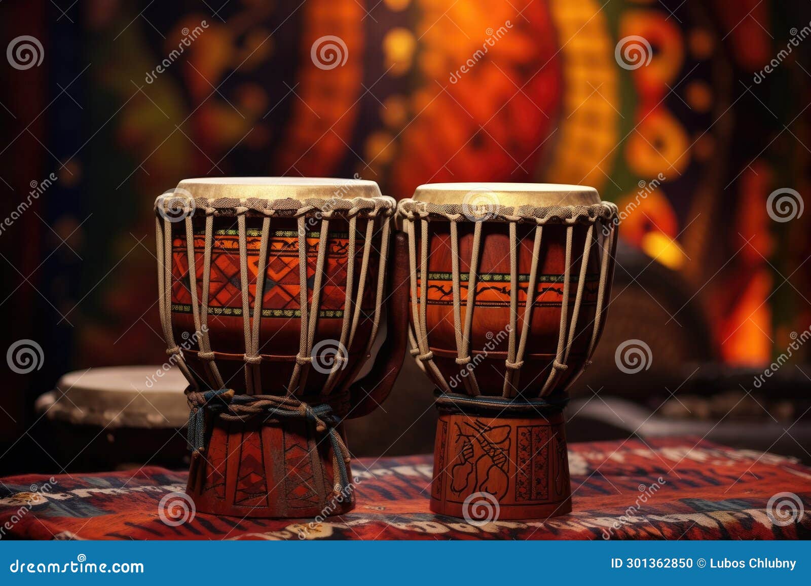 Colorful Bongo Drums On A Table Stock Photography | CartoonDealer.com ...