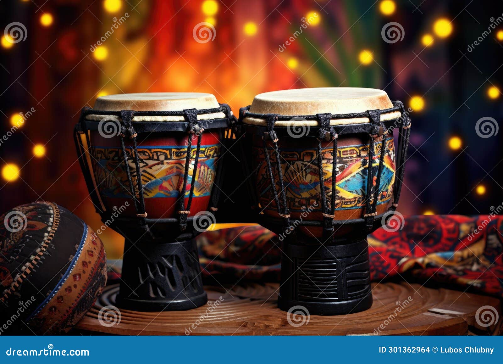 Colorful Bongo Drums On A Table Stock Photography | CartoonDealer.com ...