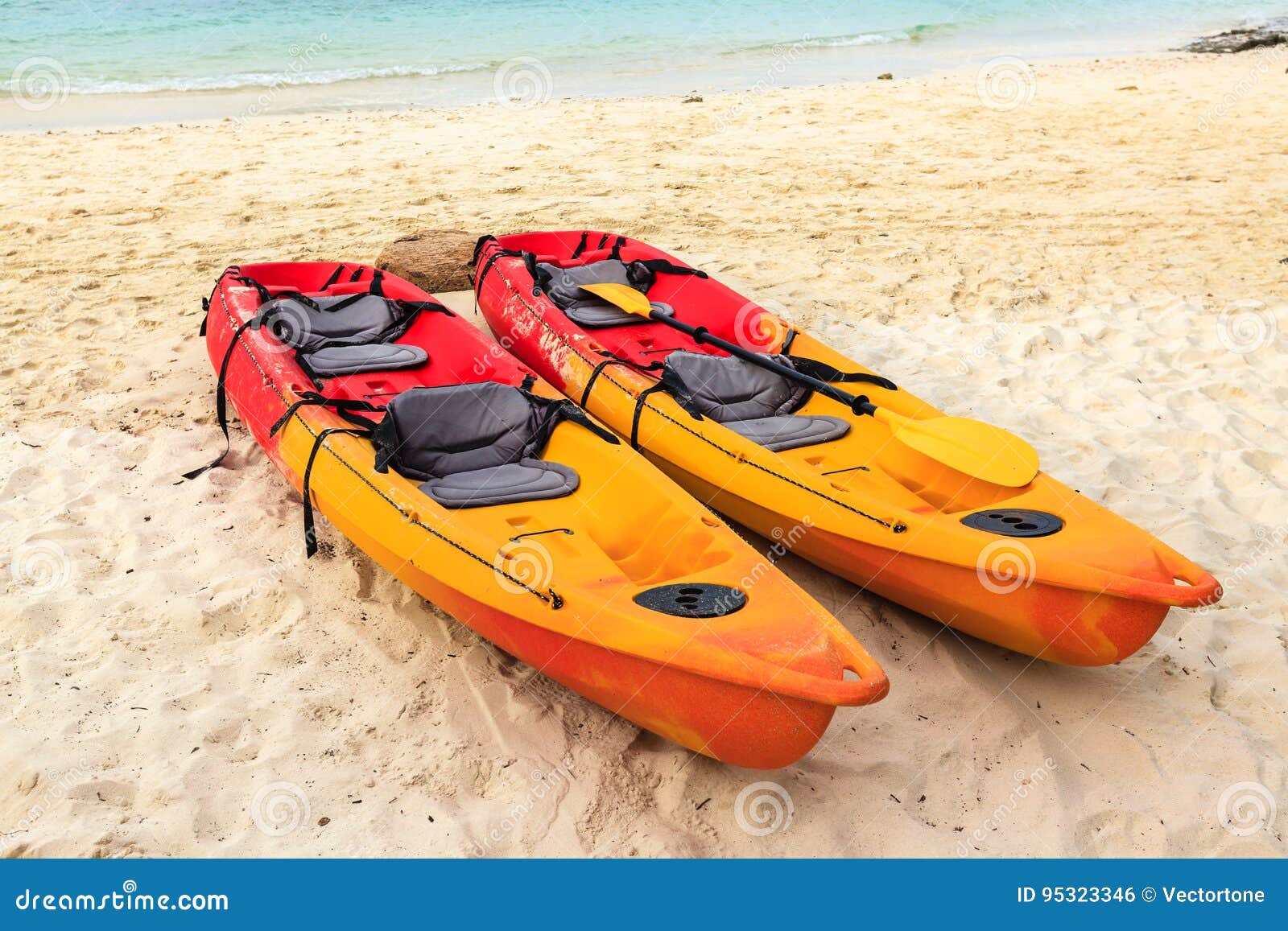 Two Colorful Canoe on the Beach. Stock Photo - Image of outdoor ...