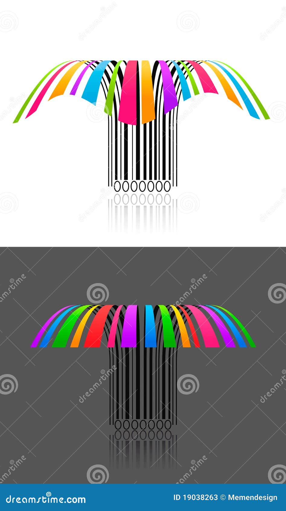 Two Colorful Creative Barcode 3d Effect Stock Vector - Illustration of ...