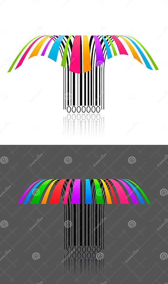 Two Colorful Creative Barcode 3d Effect Stock Vector - Illustration of ...