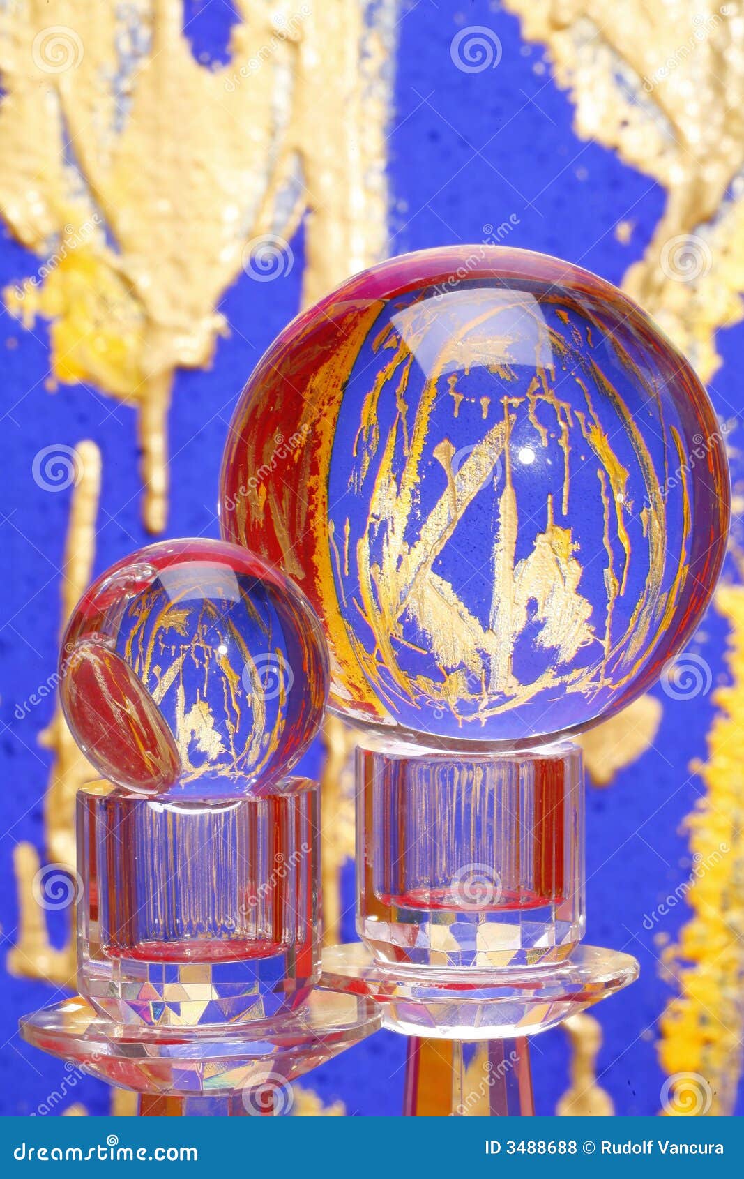 Two Colorful Crystal Spheres Stock Photo - Image of colorful, globes ...