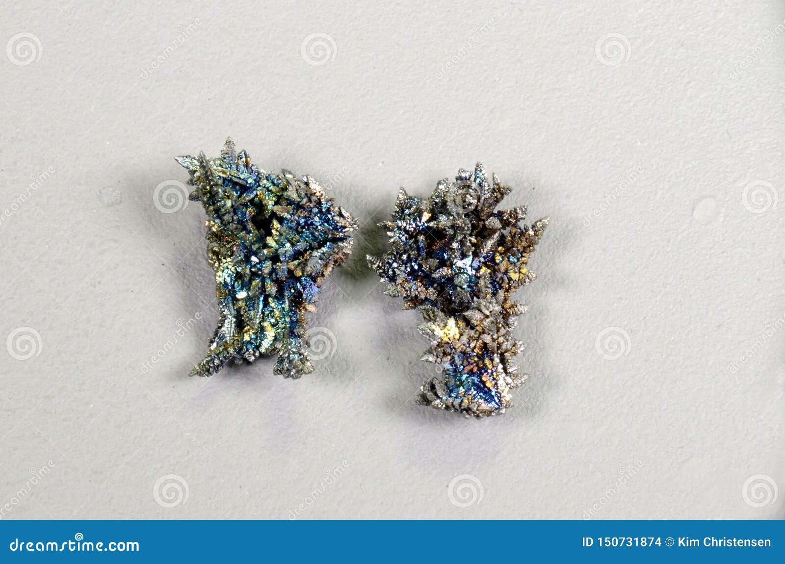 Two Colorful Crystalline Pieces of the Element Vanadium Stock Photo ...