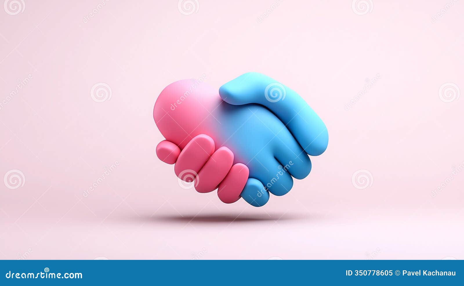 Two Colorful Figures Handshake, Symbolizing Teamwork and Respect in an ...