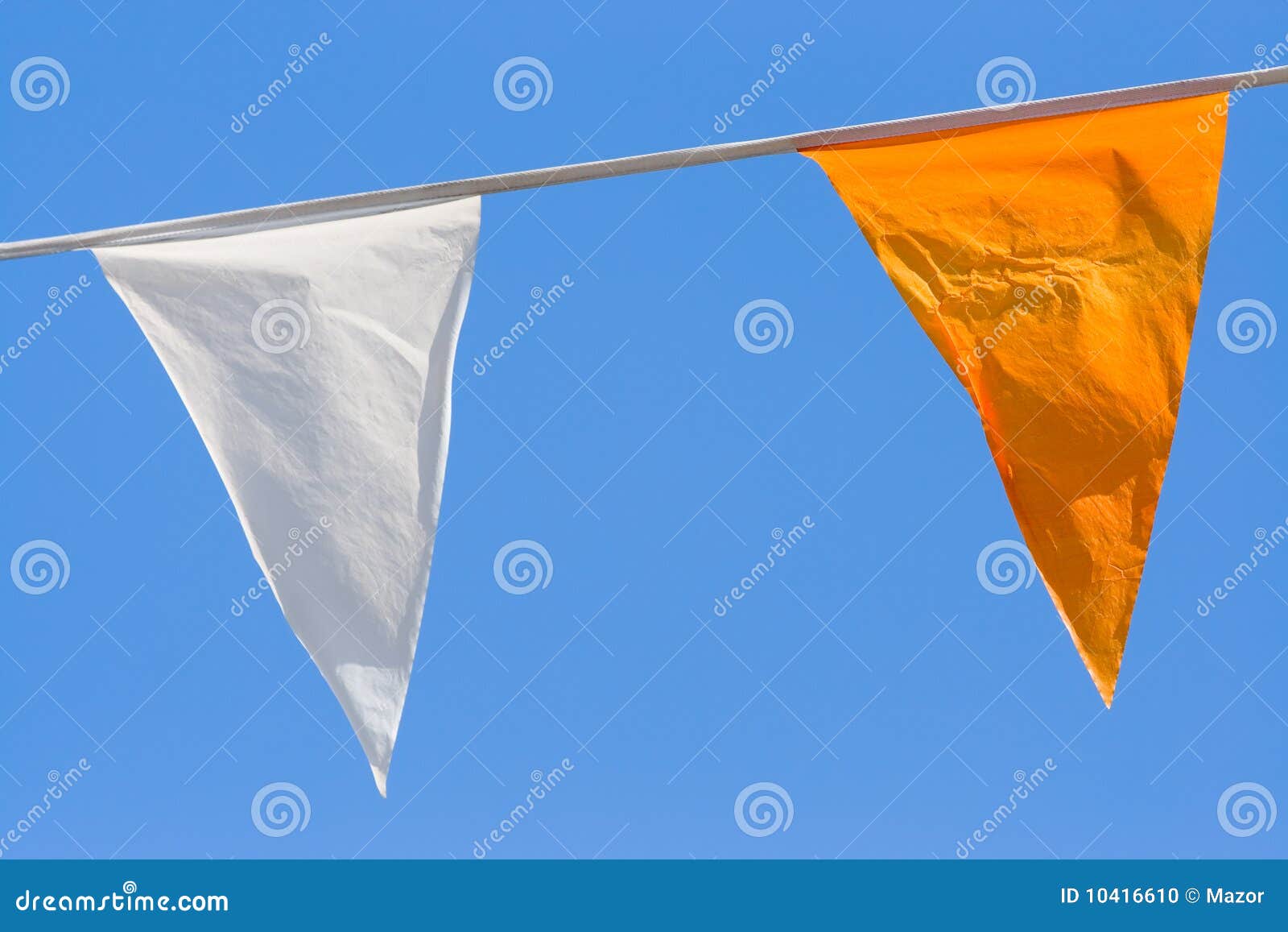 Two Colorful Flags on Blue Sky Stock Photo - Image of decoration ...