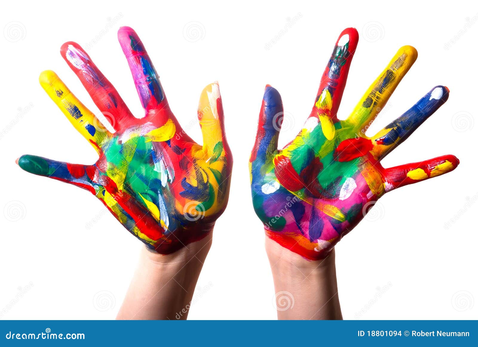 Two colorful hands V1 stock photo. Image of hand, decoration - 18801094