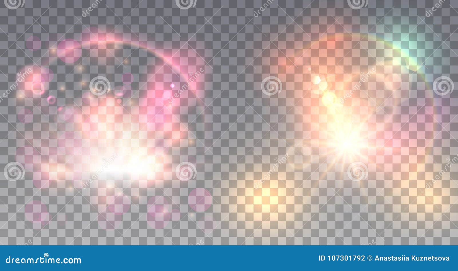 Two colorful light effects stock vector. Illustration of iridescent ...