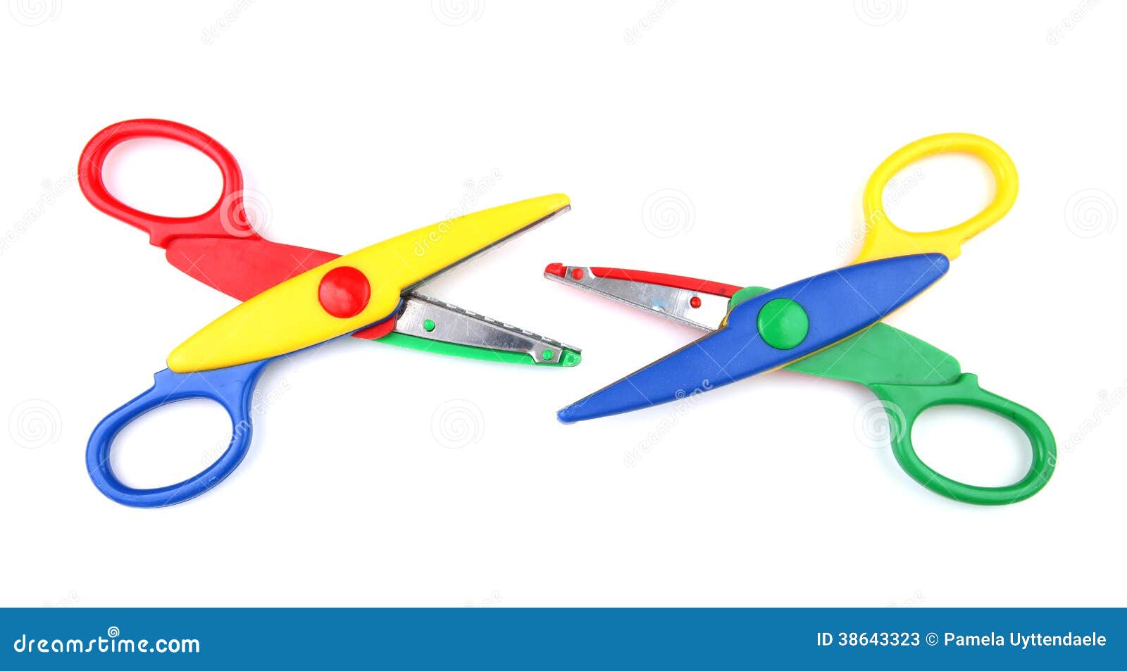 Two colorful open scissors stock image. Image of color - 38643323