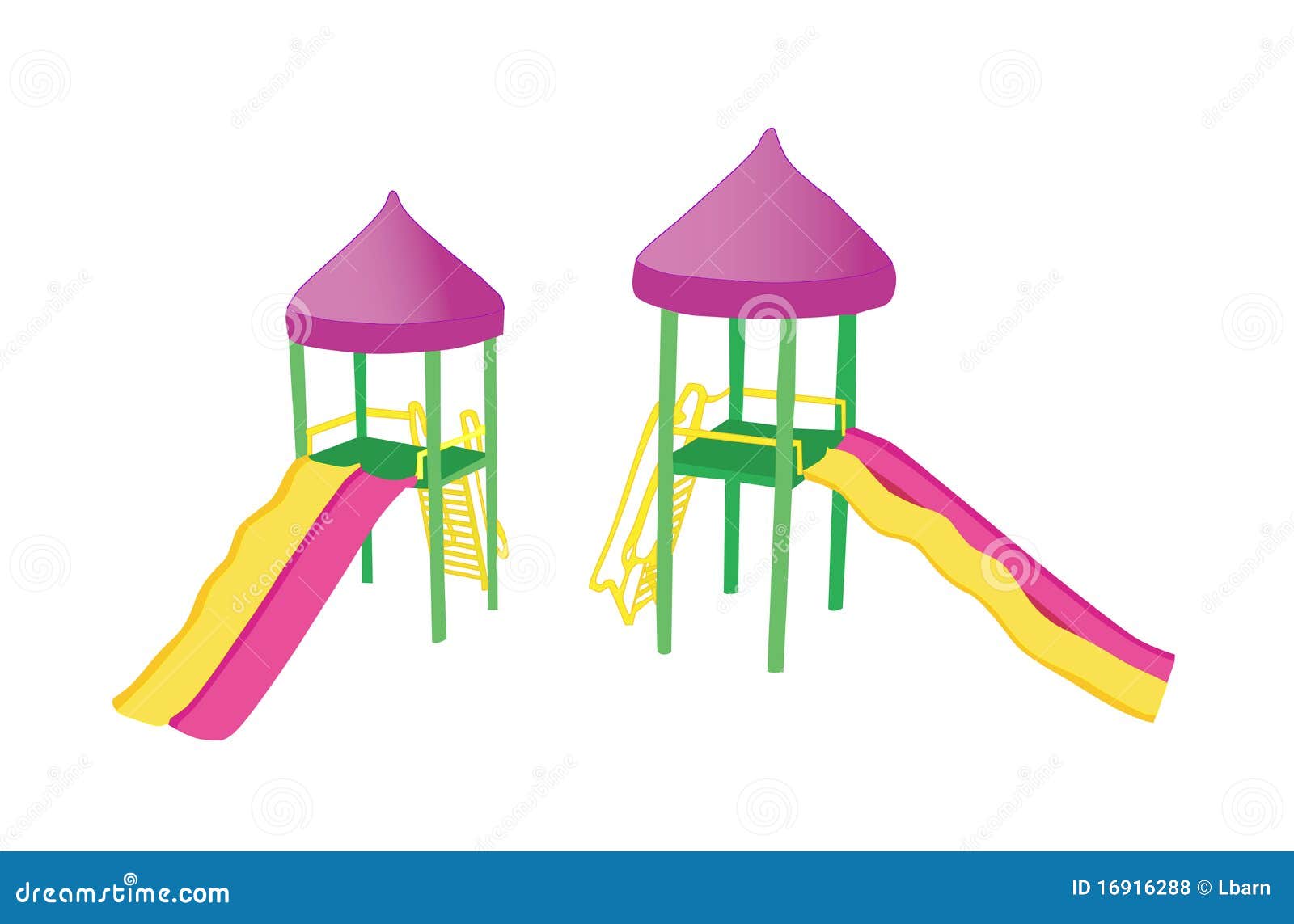Two Colorful Playground Slides Stock Vector - Illustration of ...