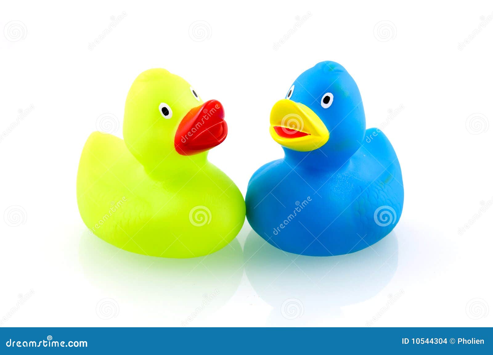 Two colorful rubber ducks stock photo. Image of variety - 10544304