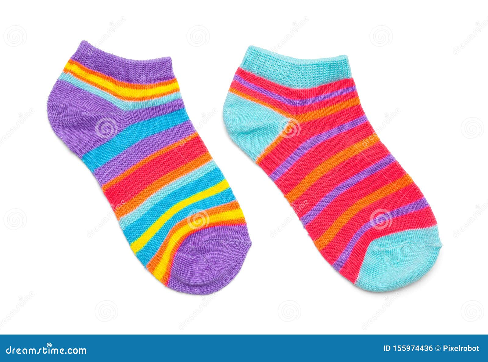 Two Colorful Socks stock photo. Image of socks, rainbow - 155974436