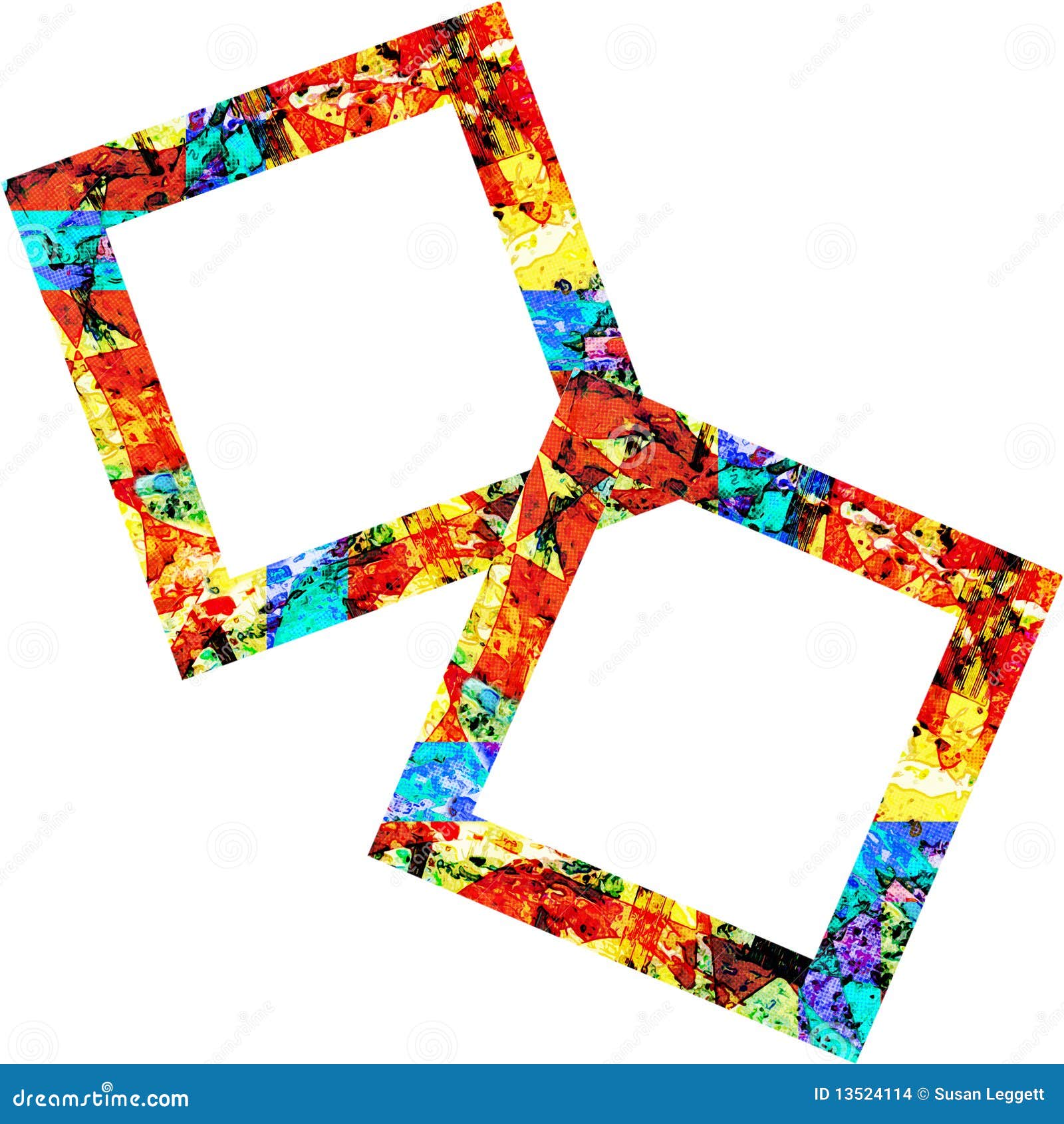 Two Colorful Square Frames stock illustration. Illustration of ...
