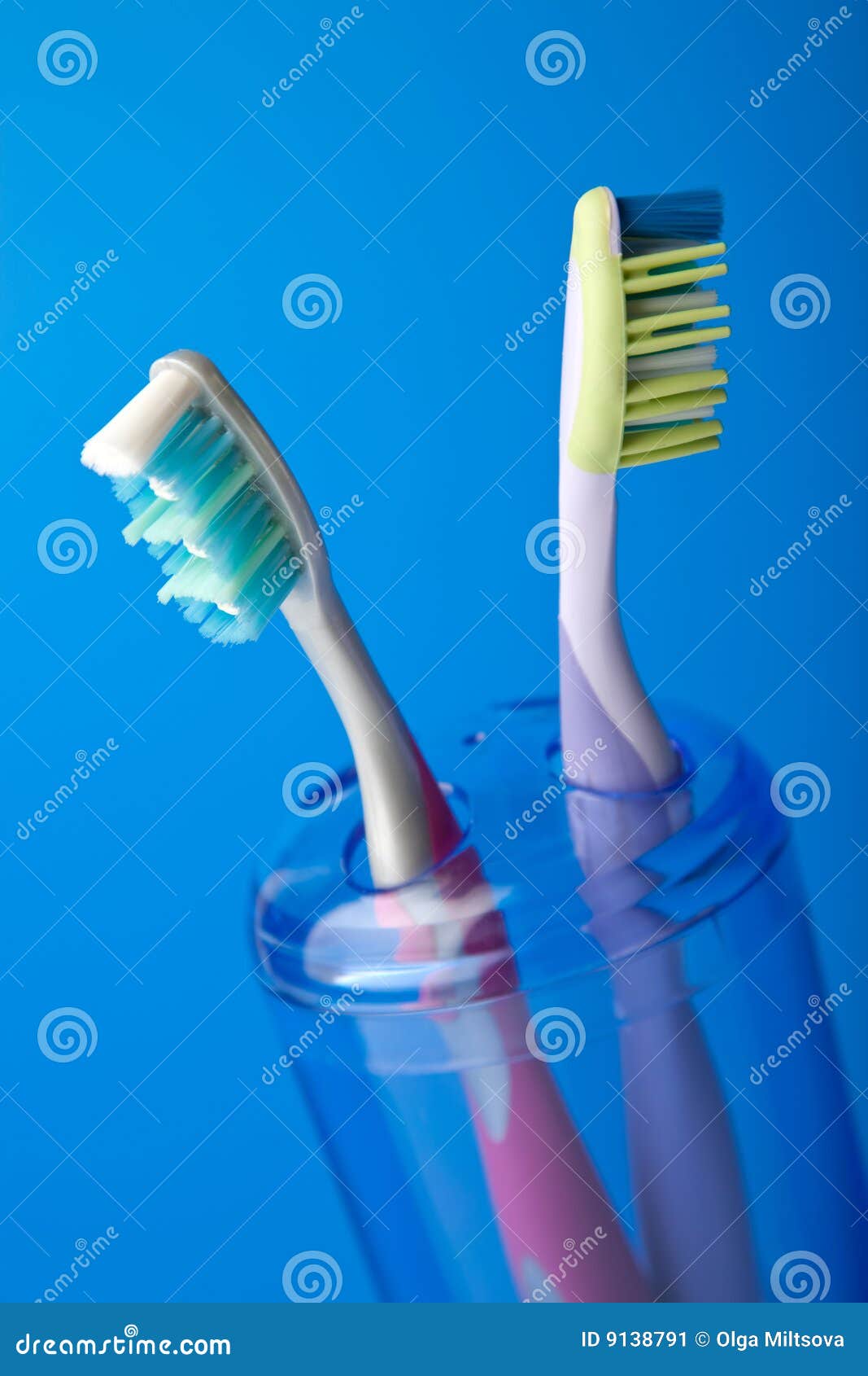 Two colorful toothbrushes stock image. Image of morning - 9138791